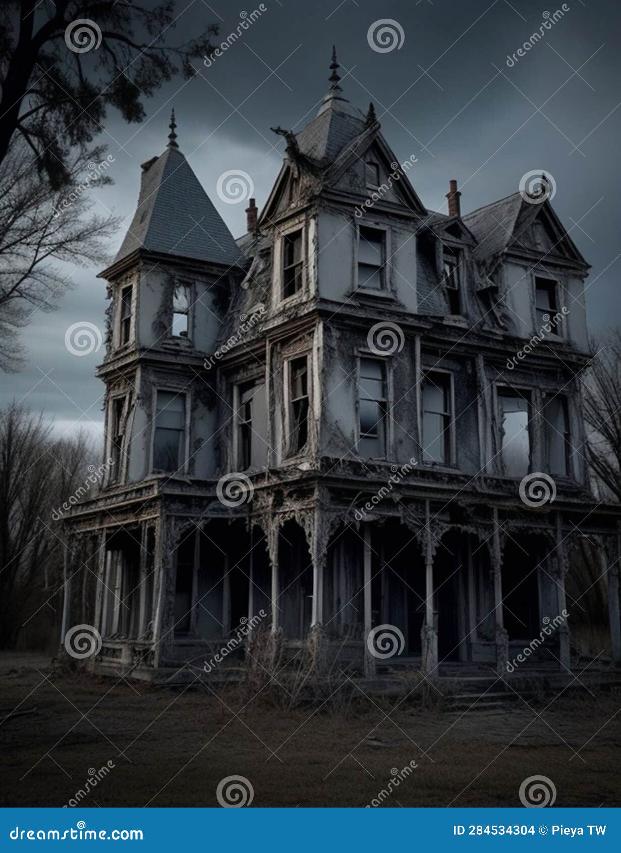Old house look scared stock illustration. Illustration of scarr - 284534304