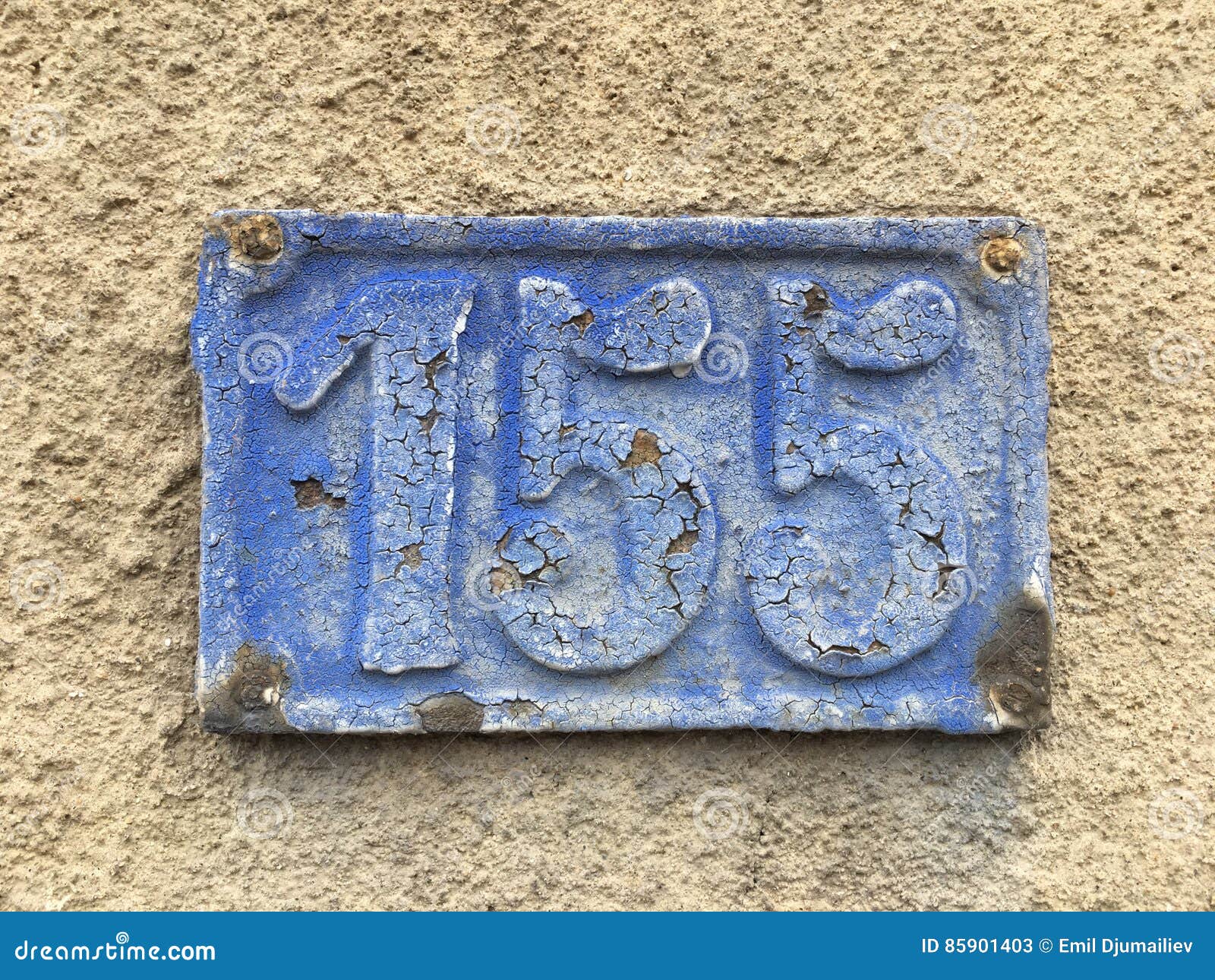 Old house number 155 stock image. Image of rusty, number - 85901403