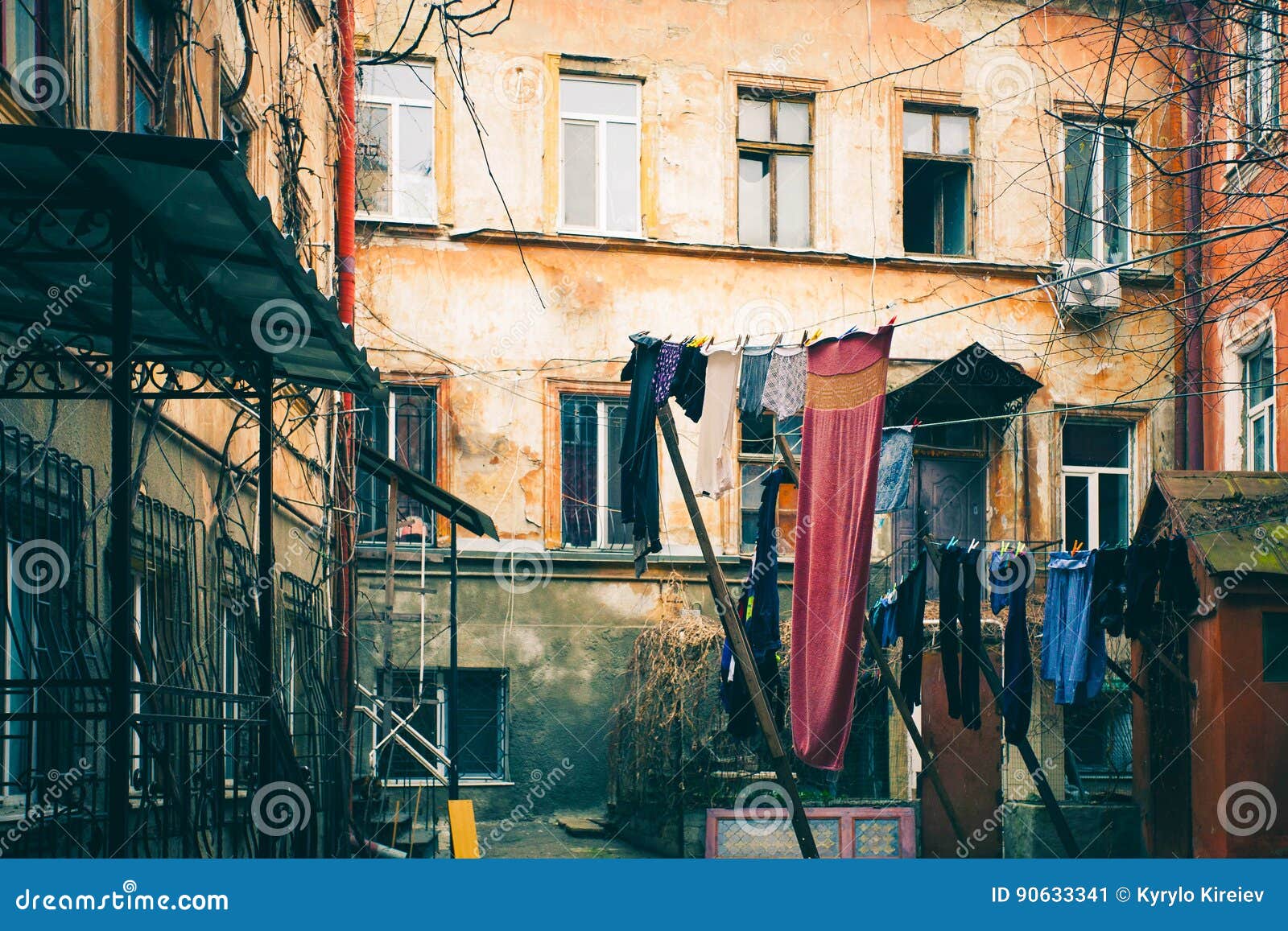 Old House in Old City, Poverty in the Cities of Eastern Europe Stock ...