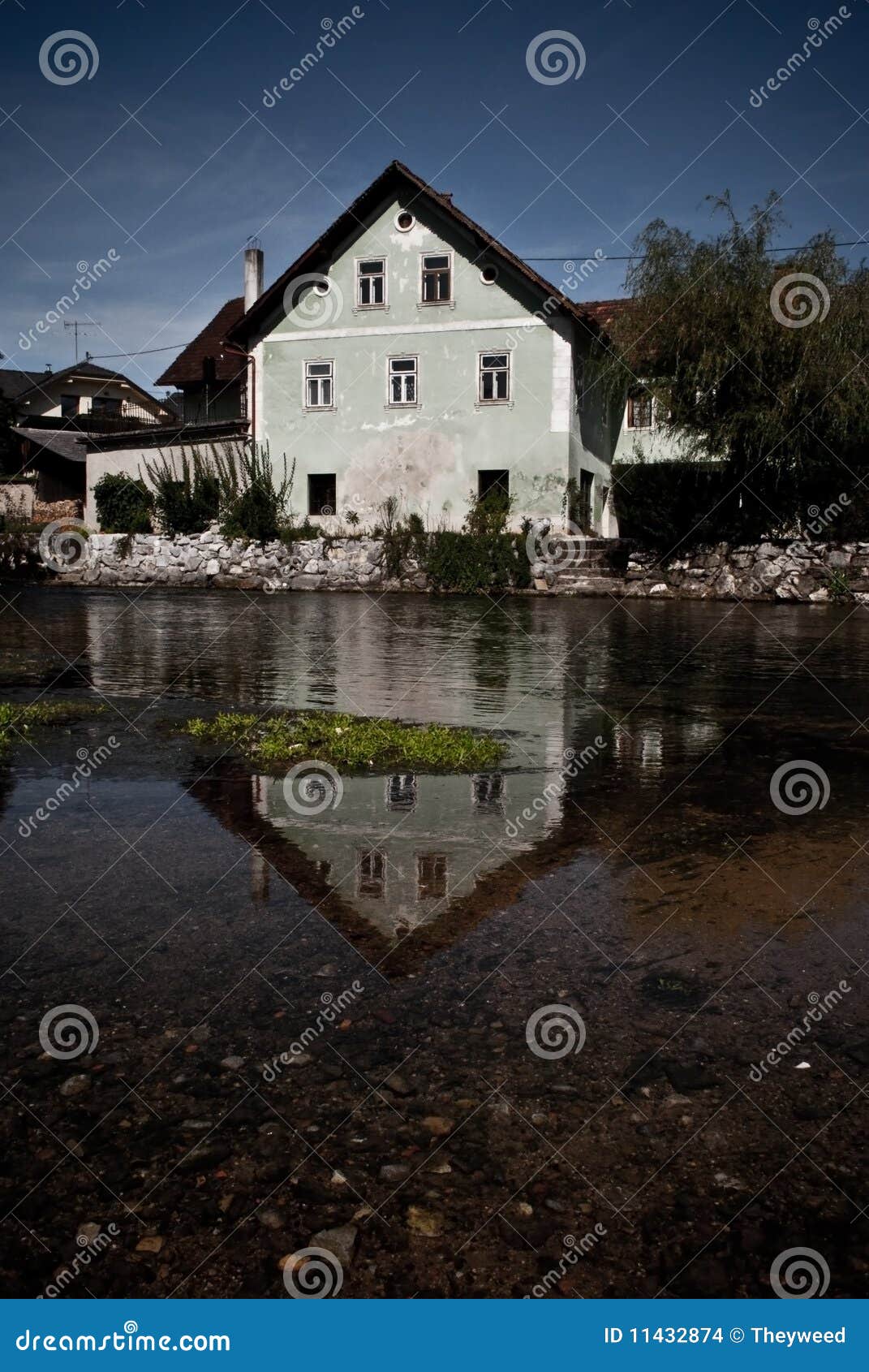 Old house by the river stock photo. Image of colours - 11432874