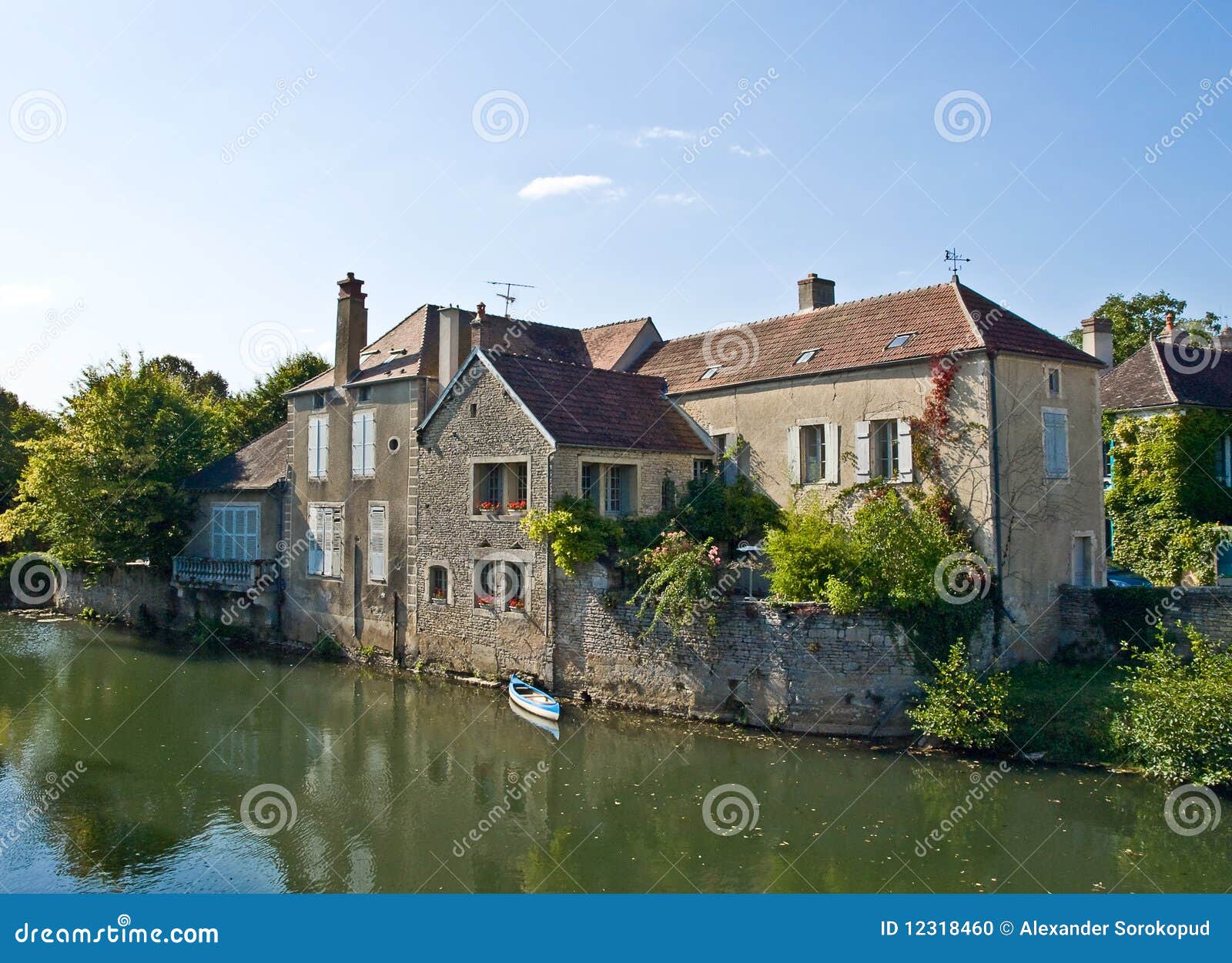 Old house on the river stock photo. Image of country - 12318460