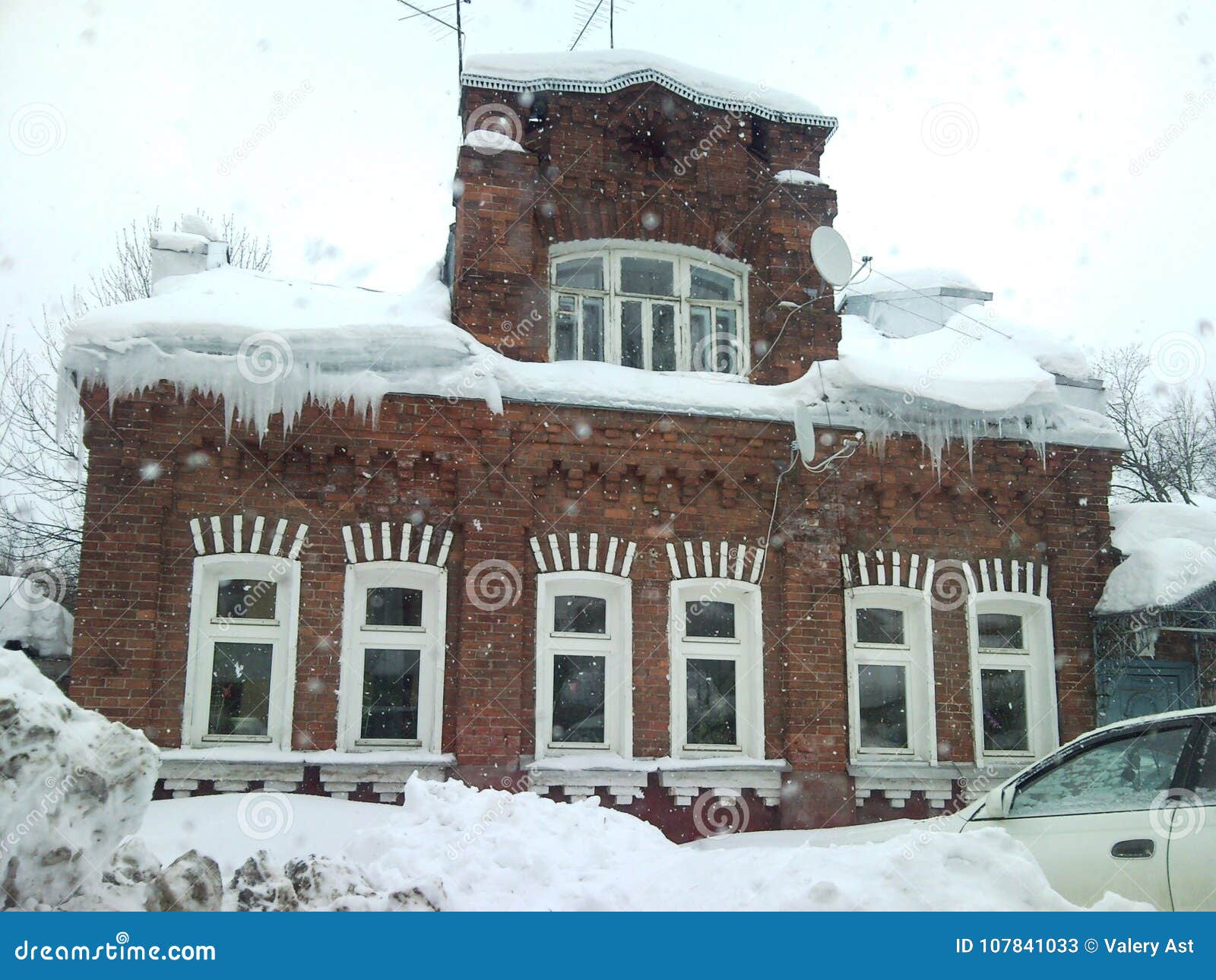 Old House is Covered in Snow Stock Image - Image of snowball ...