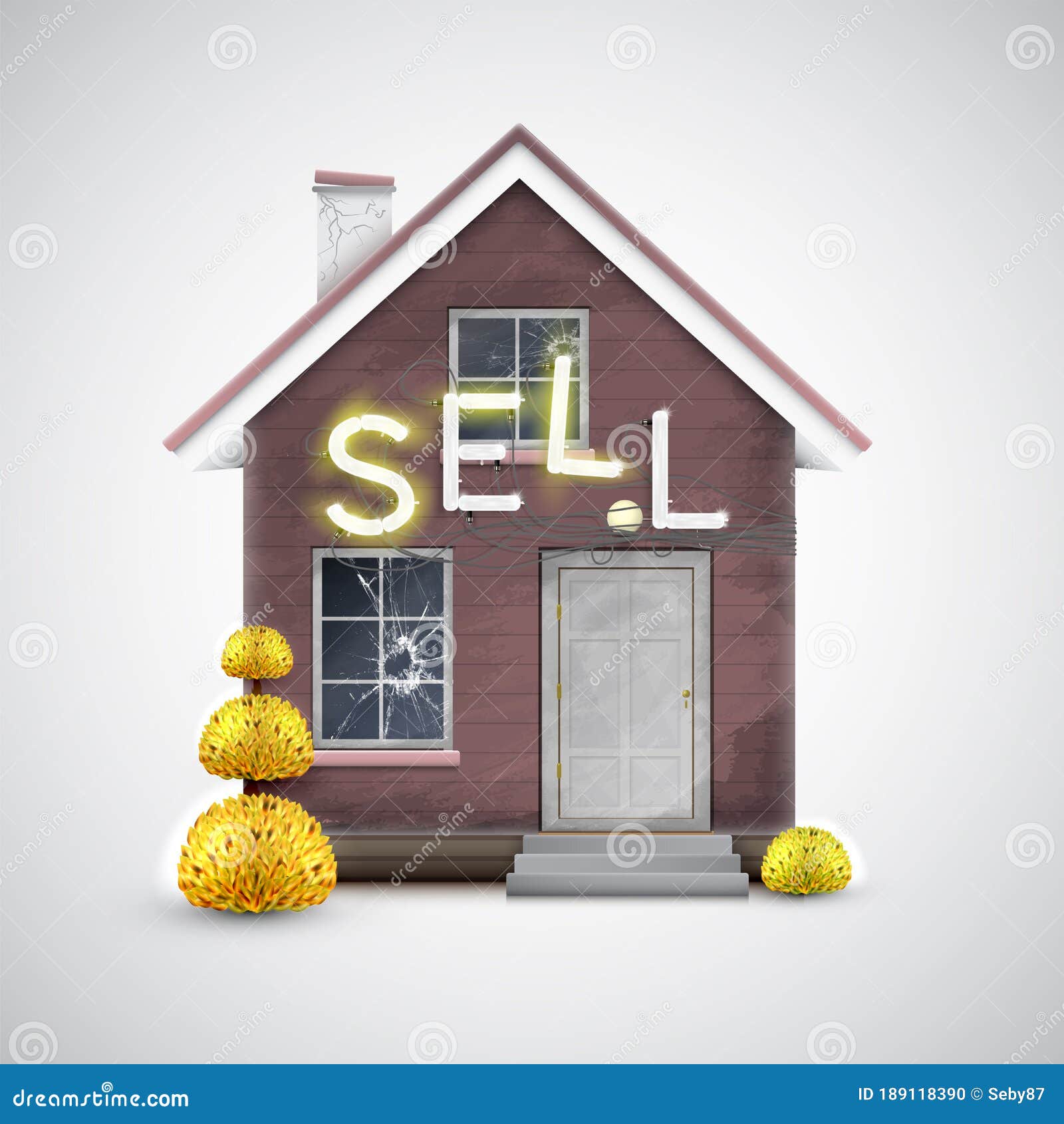 An Old House To Sell, Vector Stock Vector - Illustration of background ...