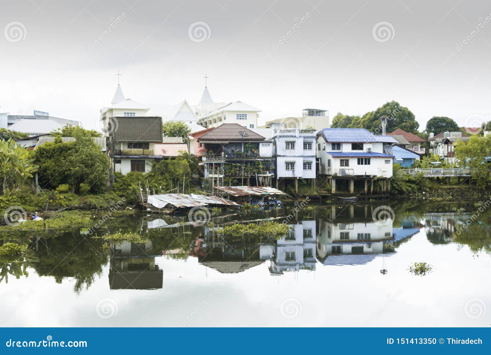House on the water shadow stock photo. Image of focus - 151413350
