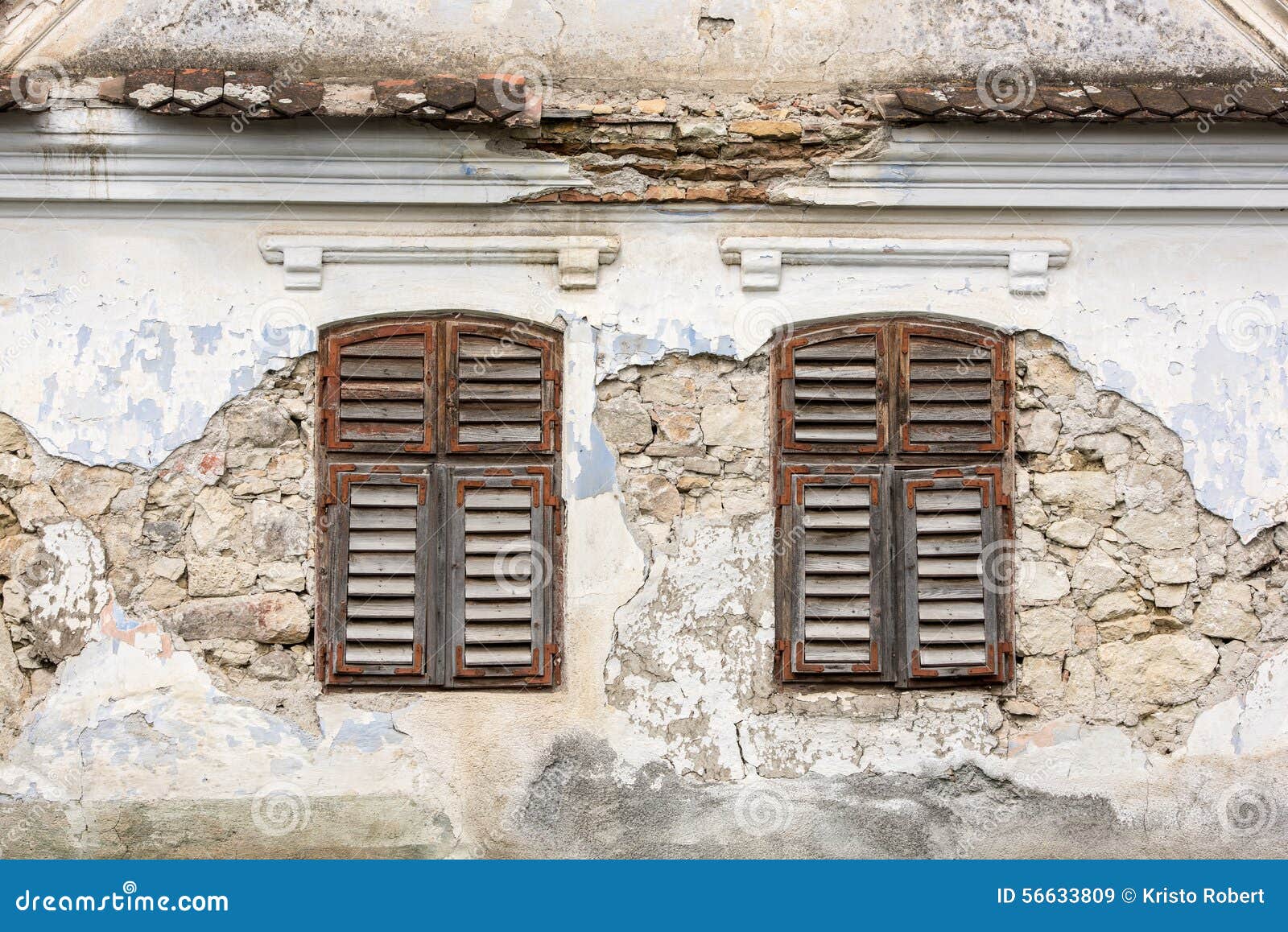 Old house windows. stock image. Image of stone, rent - 56633809