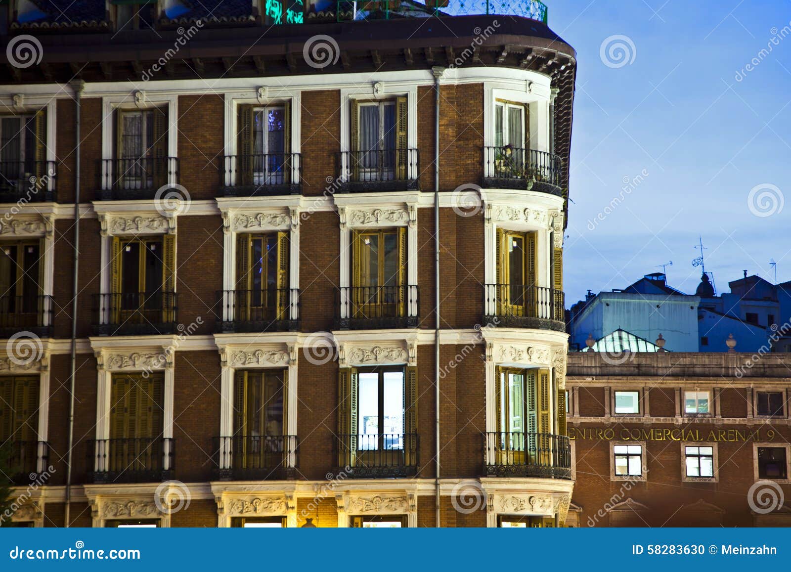 Old houses downtown Madrid stock photo. Image of capital - 58283630