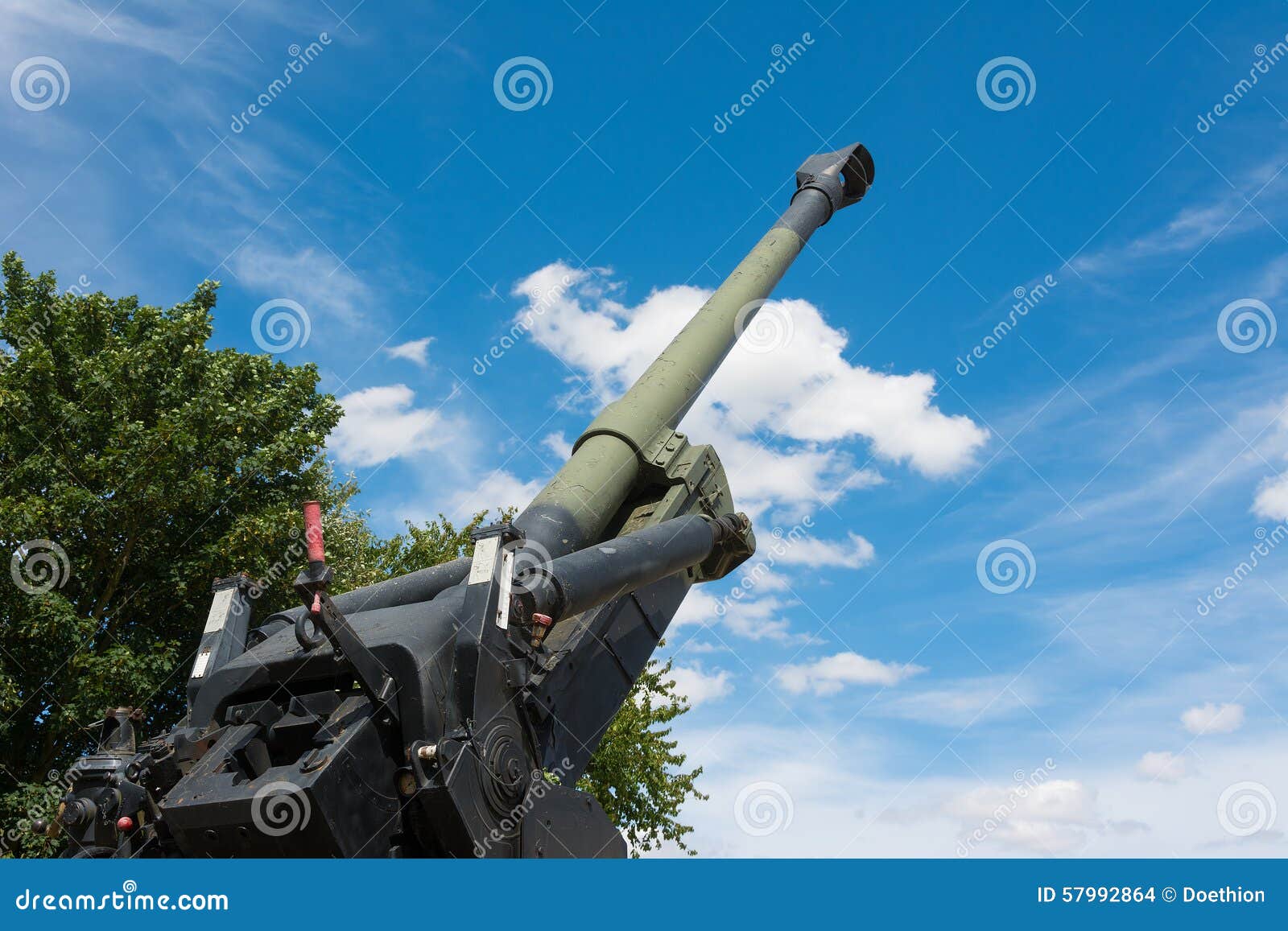 Old Howitzer Gun Barrel Aimed Skyward Royalty-Free Stock Image ...