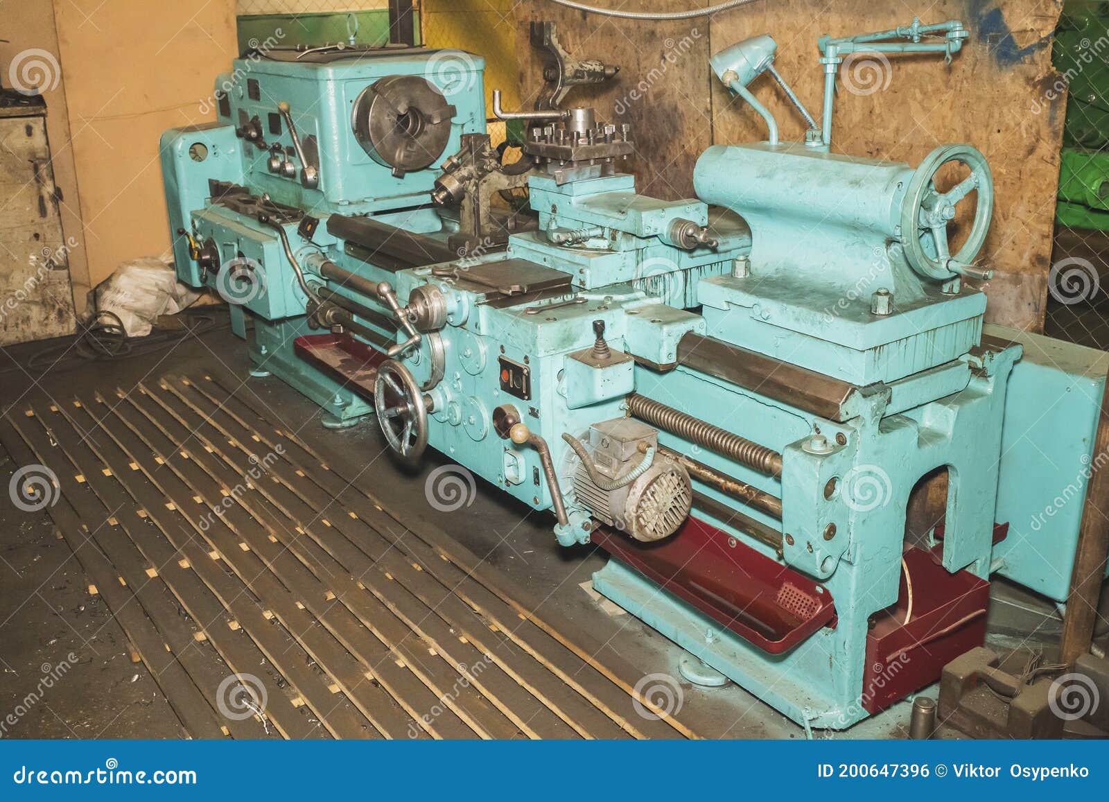 Old Huge Industrial Lathe in a Factory Stock Photo - Image of business ...