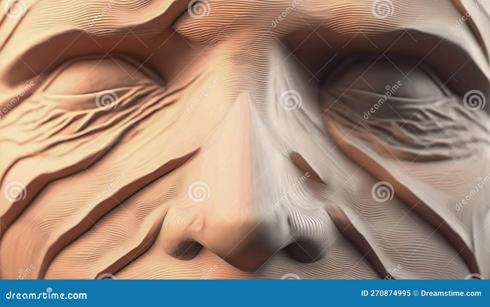 An Old Human Face Made with Wrinkled Paper Texture, Generative AI Stock ...