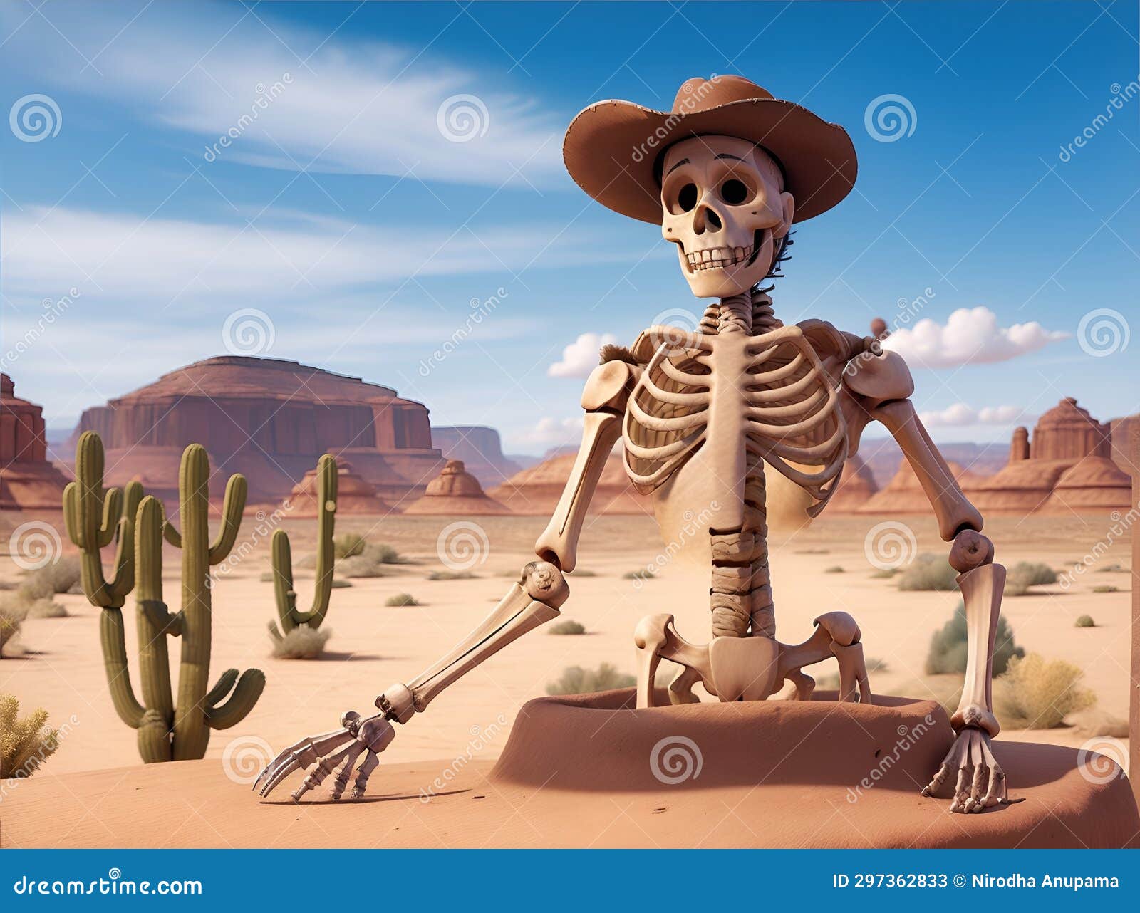 Old Human Skeleton in a Desert Stock Illustration - Illustration of ...