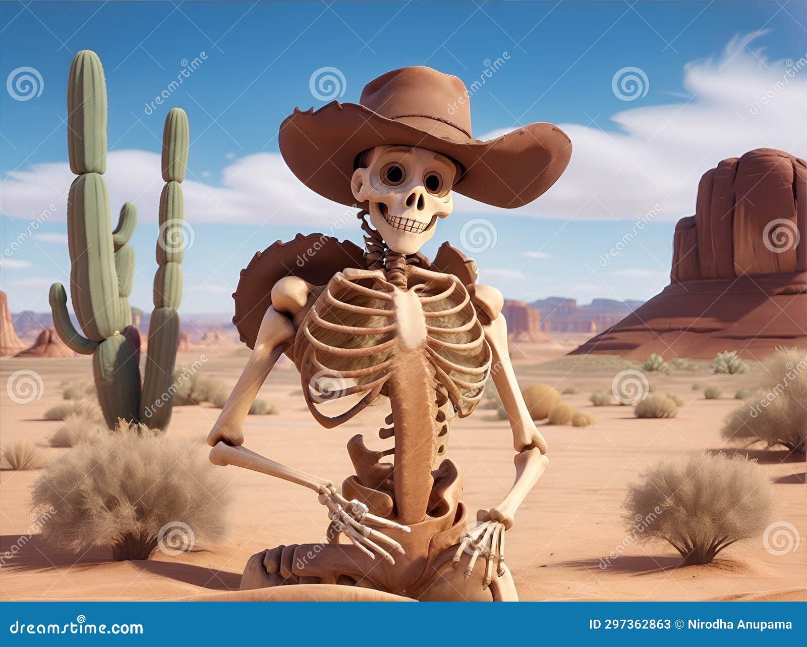 Old Human Skeleton in a Desert Stock Illustration - Illustration of ...