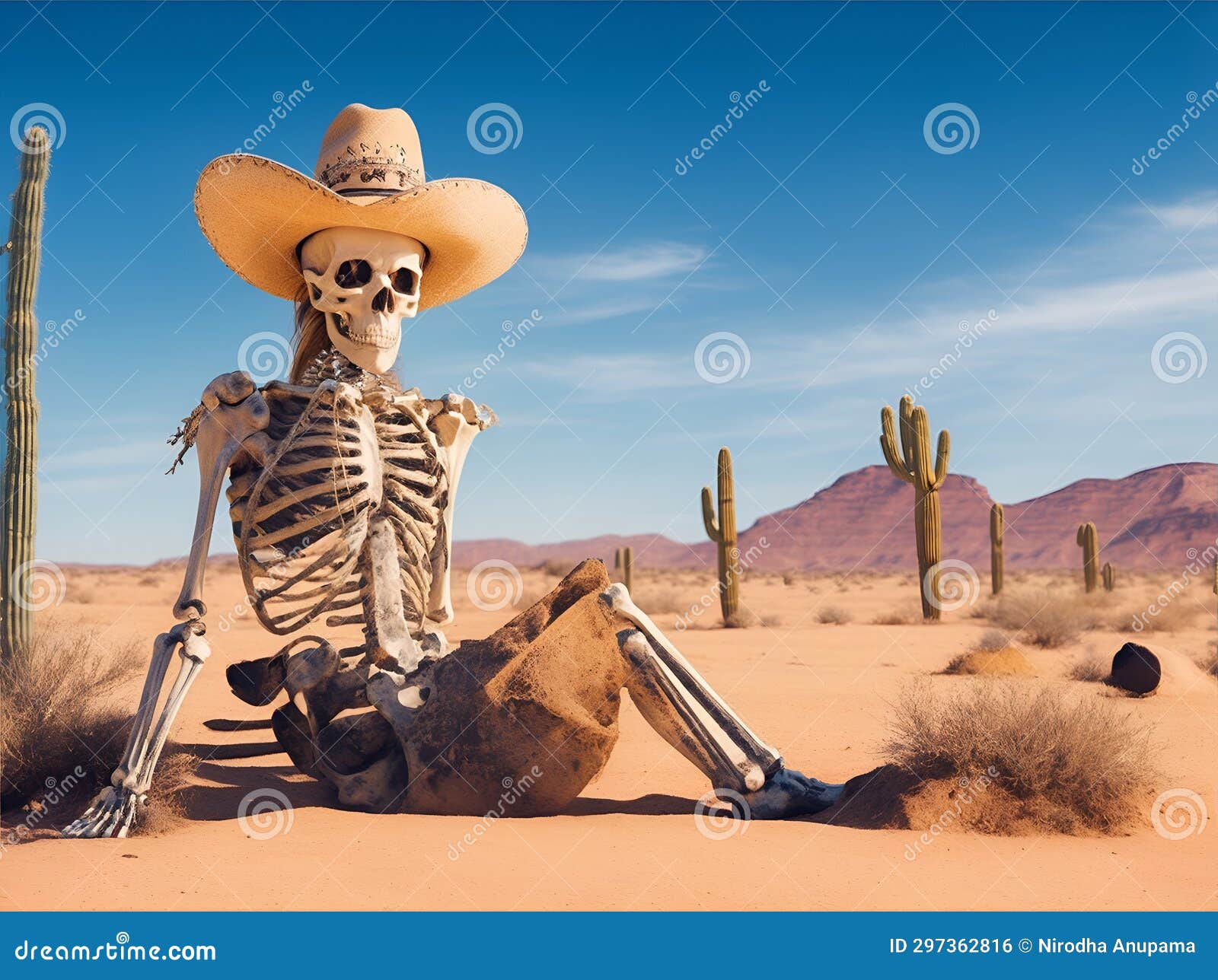 Old Human Skeleton in a Desert Stock Photo - Image of animal, person ...