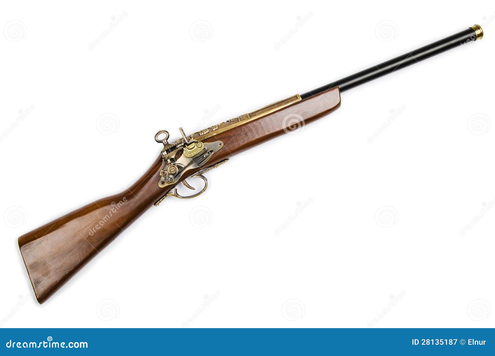Old hunter rifle isolated stock image. Image of power - 28135187