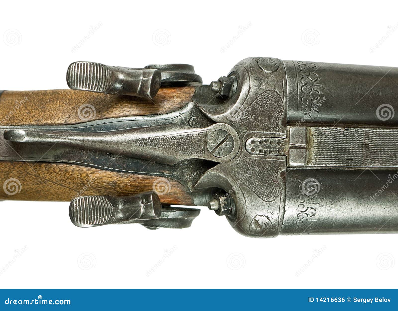 Old Hunting Shotgun, Converted From An Army Rifle, On A White ...