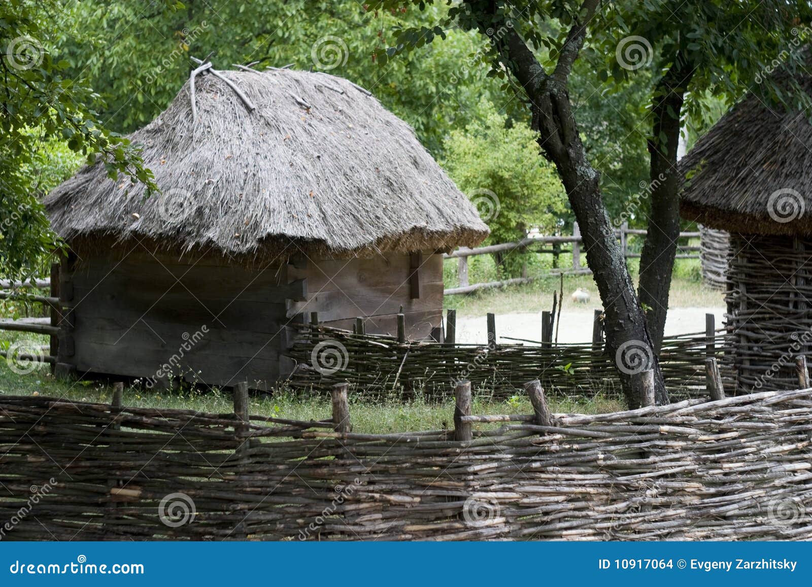 Old hut stock photo. Image of herb, fence, history, blue - 10917064