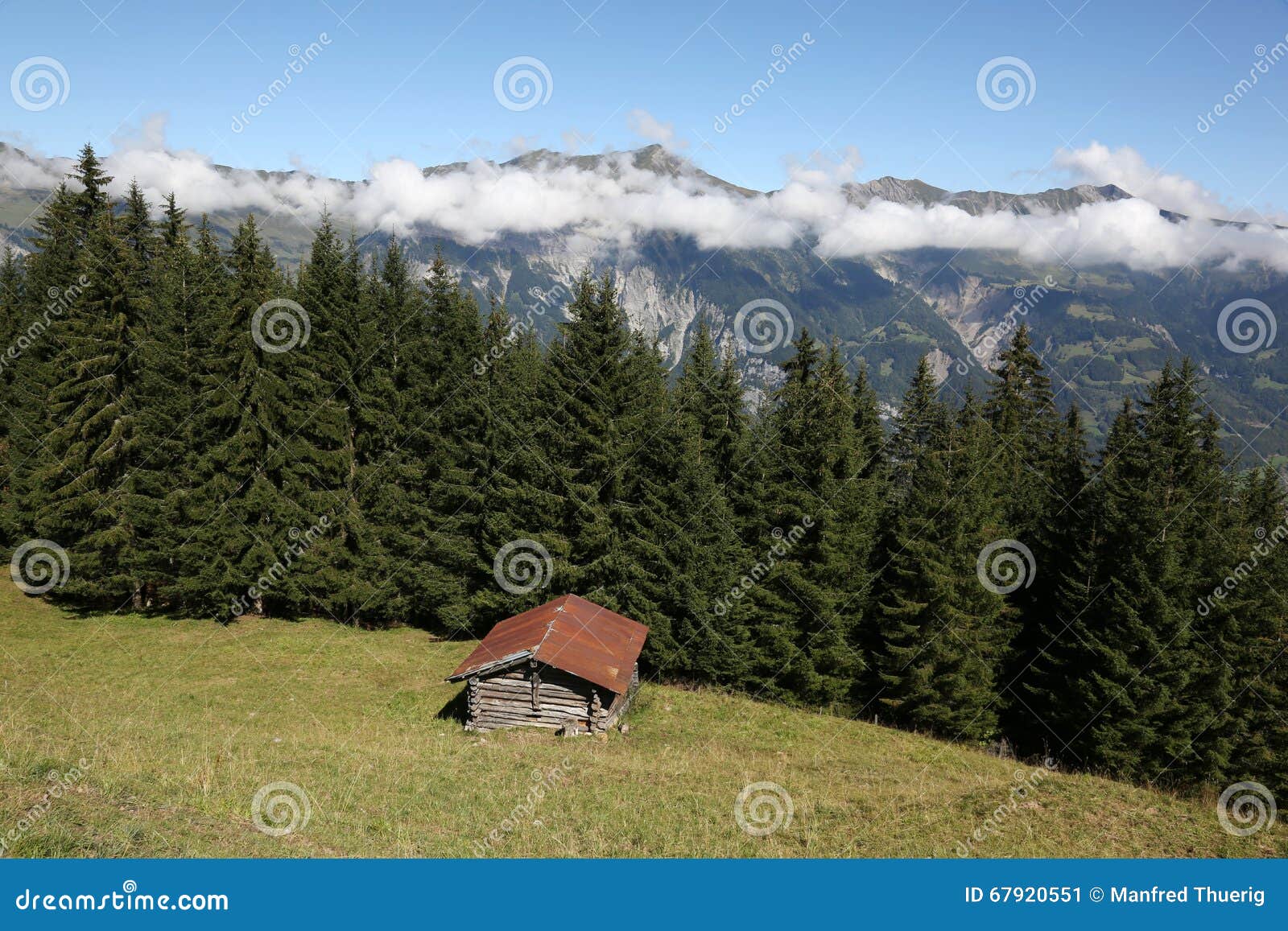 Old Hut in the Alps, Switzerland Stock Image - Image of grass ...