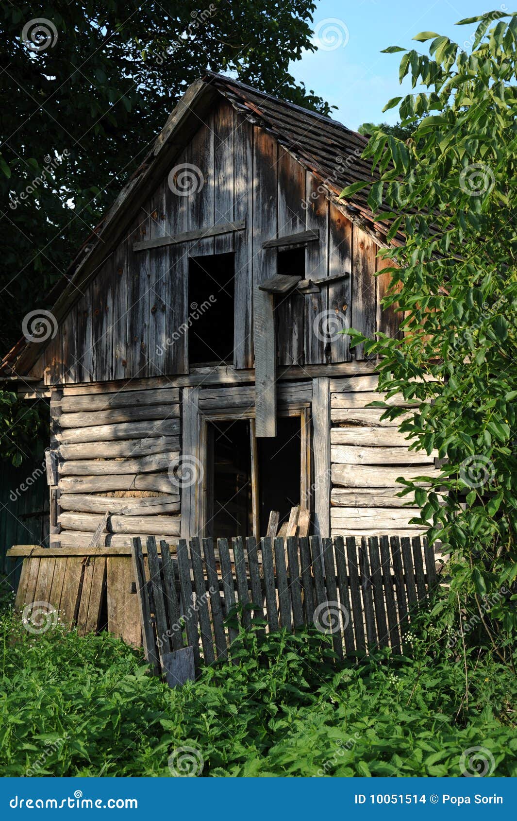 Old Hut in Country Landscape Stock Photo - Image of wood, historic ...