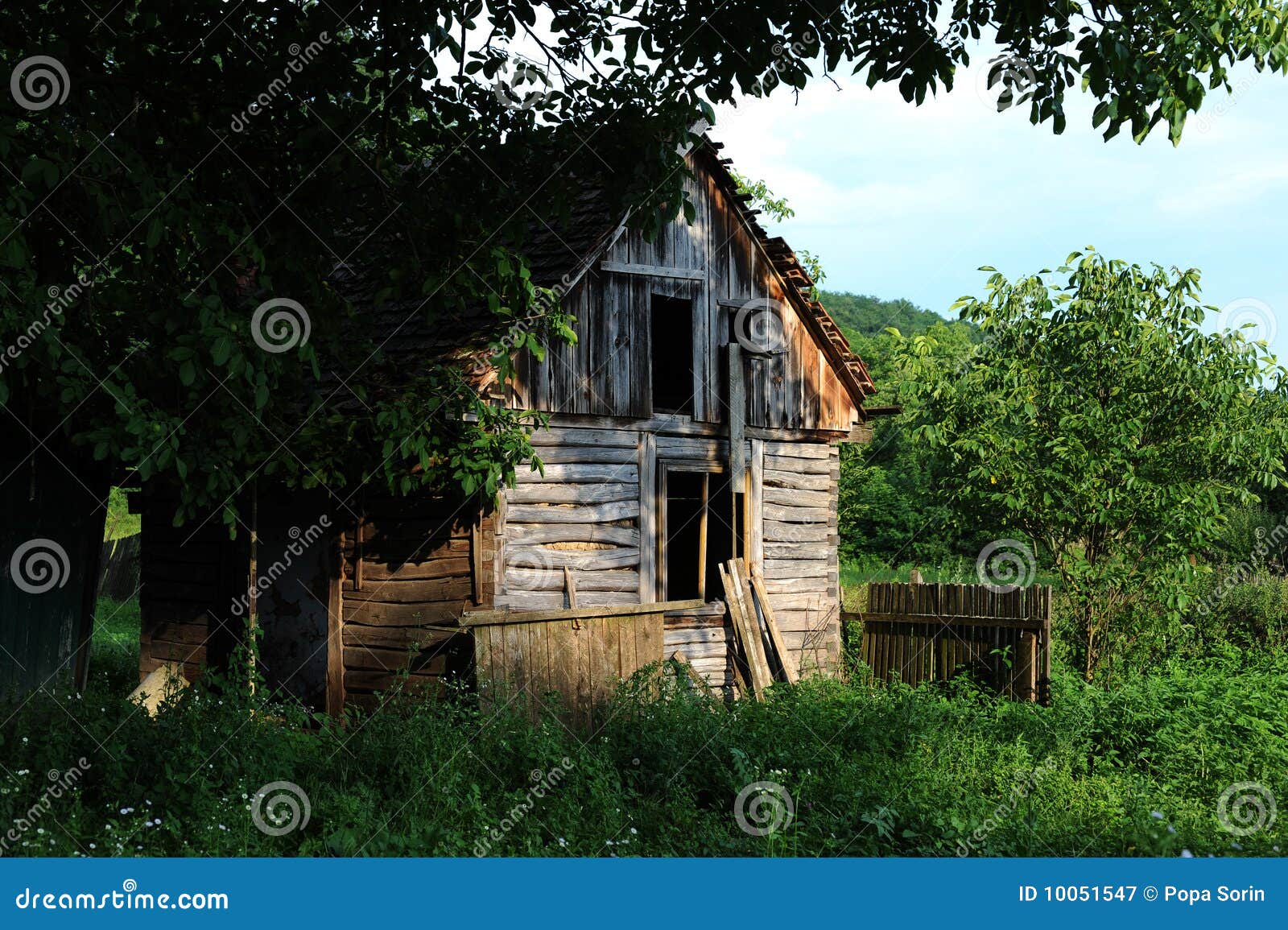 Old Hut in Country Landscape Stock Image - Image of architecture ...