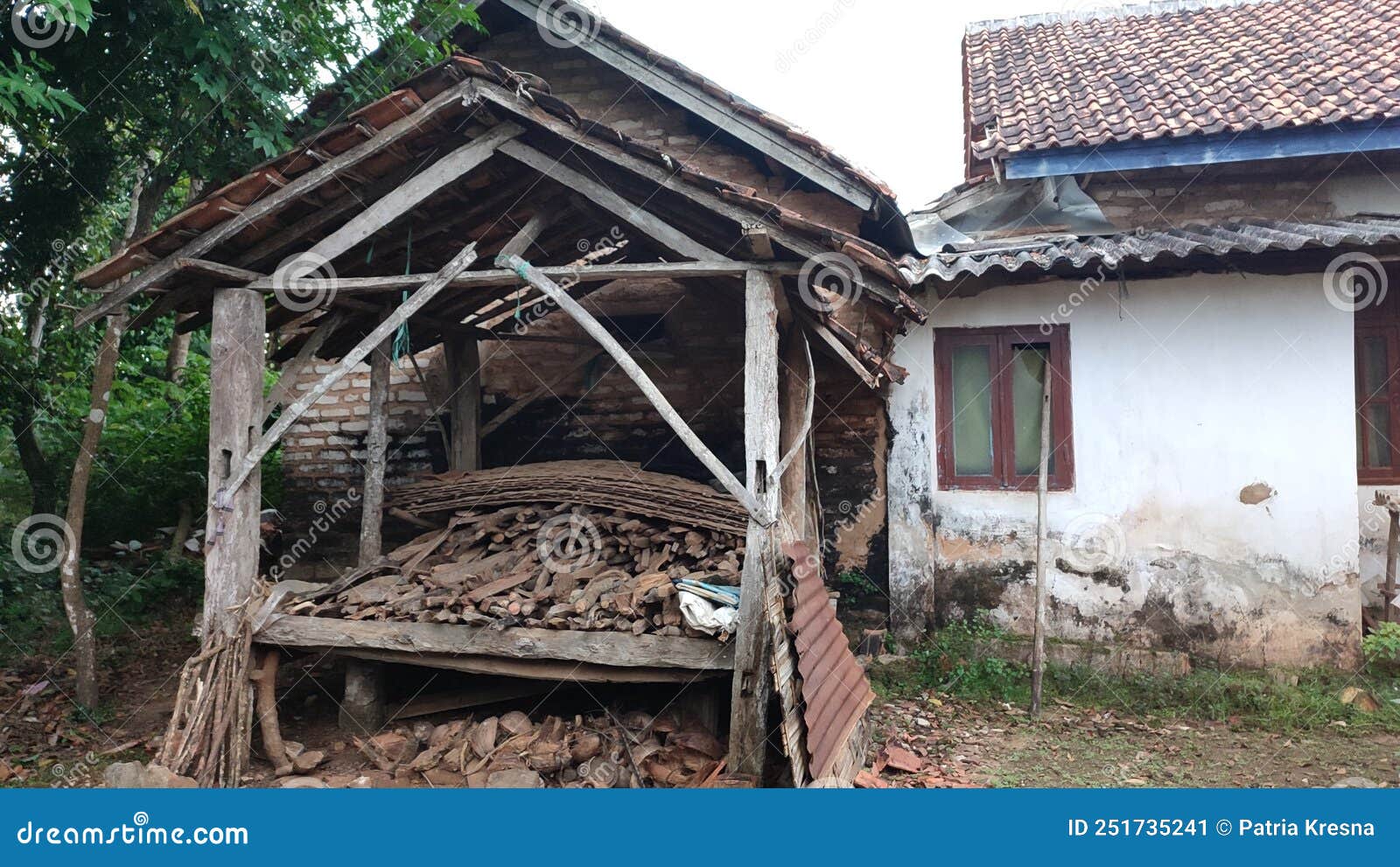 Old Hut for Firewood Storage Stock Image - Image of tree, cottage ...