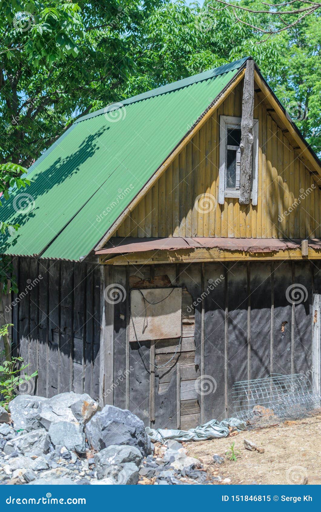 Old Hut in the Forest. Hunting Lodge Stock Image - Image of nature ...