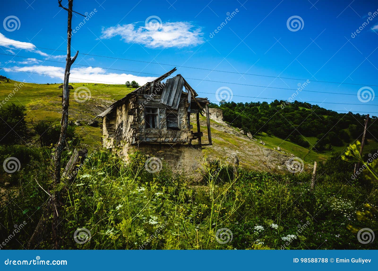 Old hut stock photo. Image of roof, hillock, broken, architecture ...