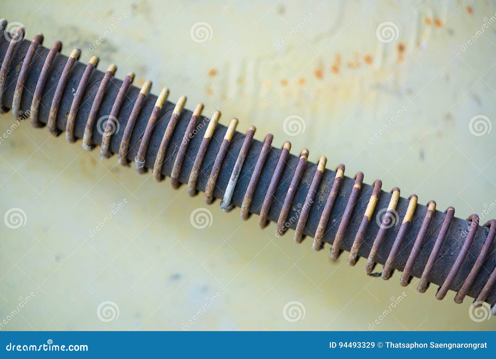 Old Hydraulic Hose with Rusty Coil Spring at Tractor Stock Image ...