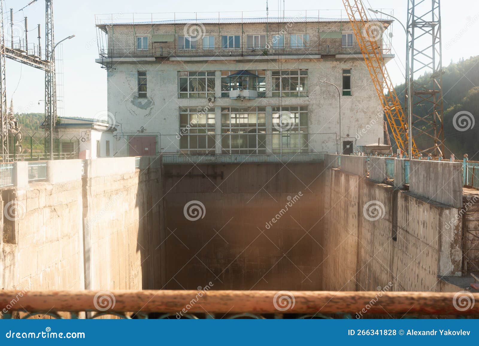 Old Hydroelectric Power Plant. Energy Infrastructure Facility. Stock ...