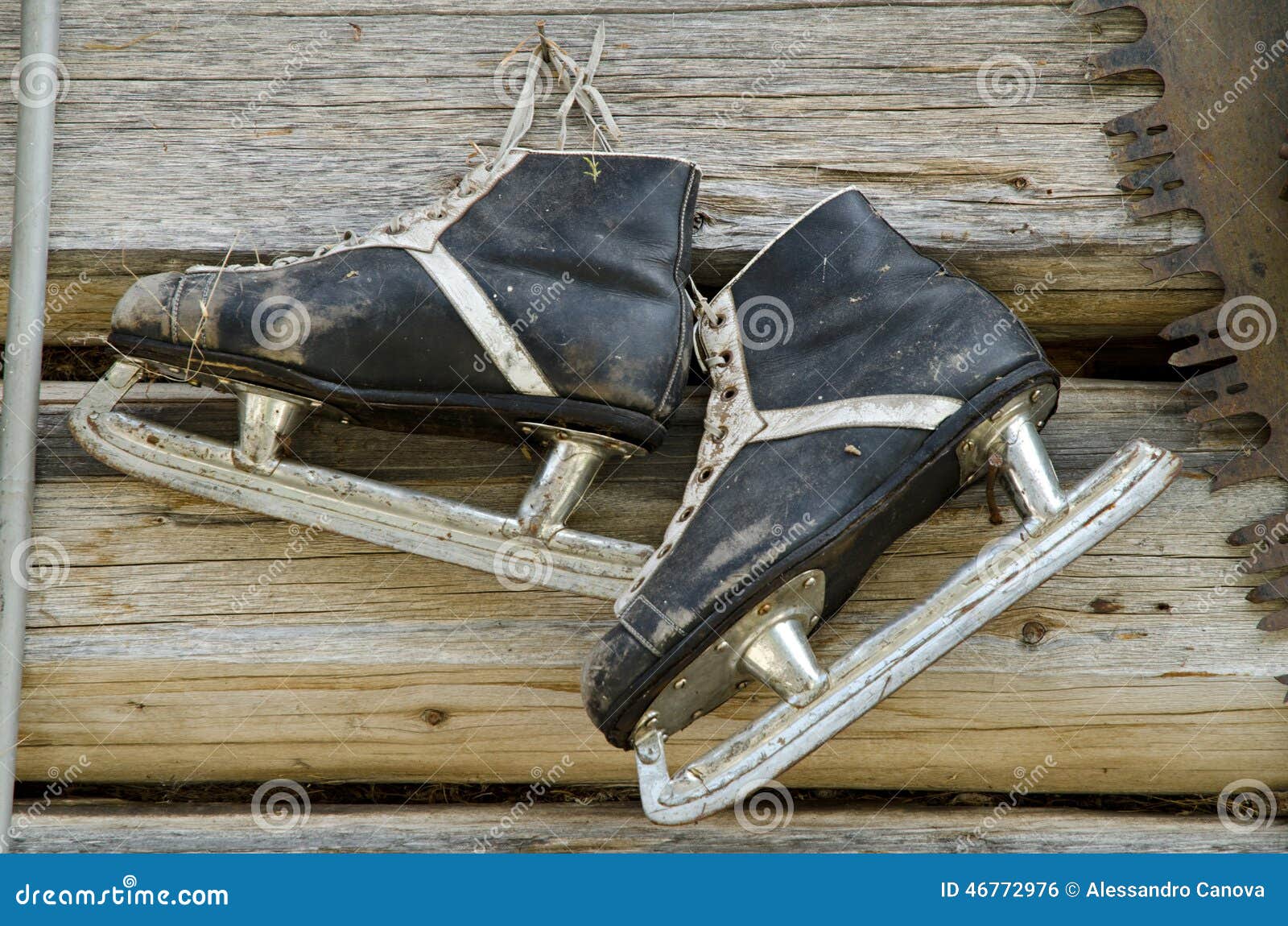 Old ice skates stock photo. Image of rustic, horizontal - 46772976