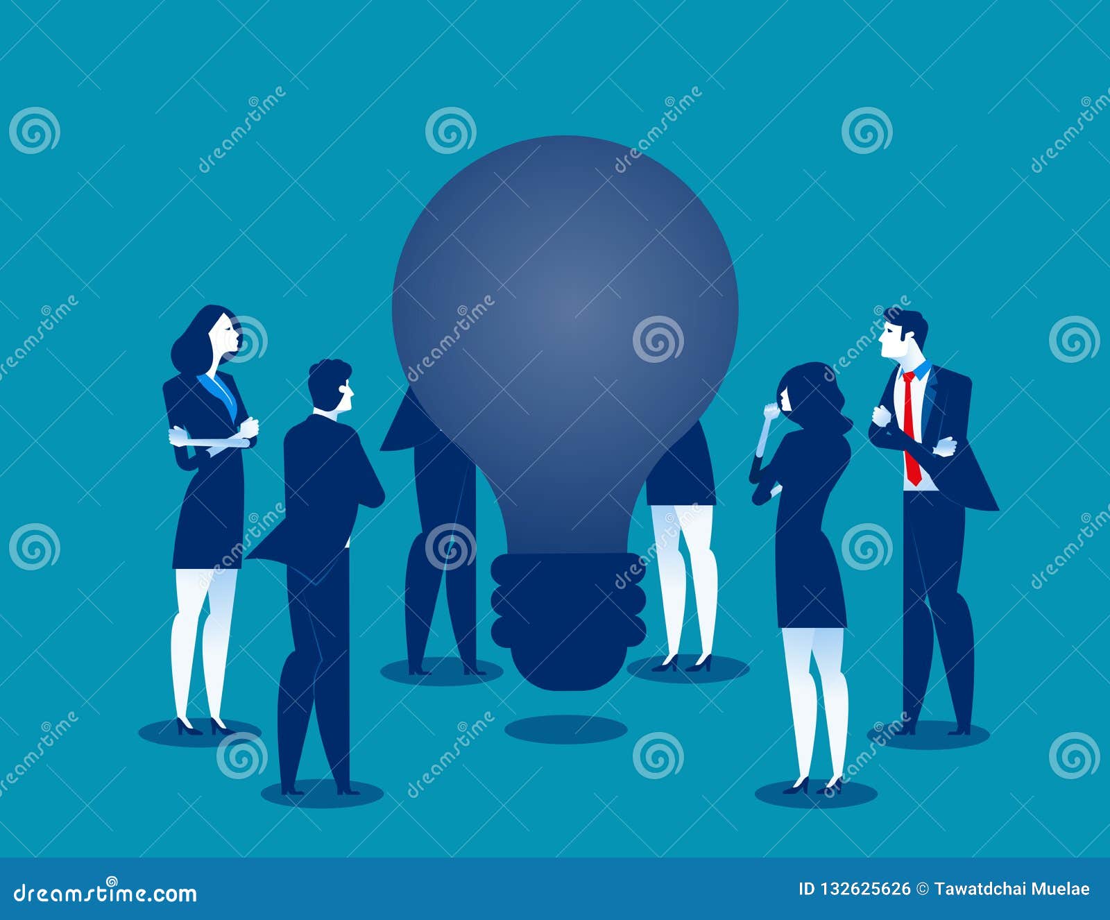 Old Ideas. Business People Encompass on Bulb Stock Vector ...