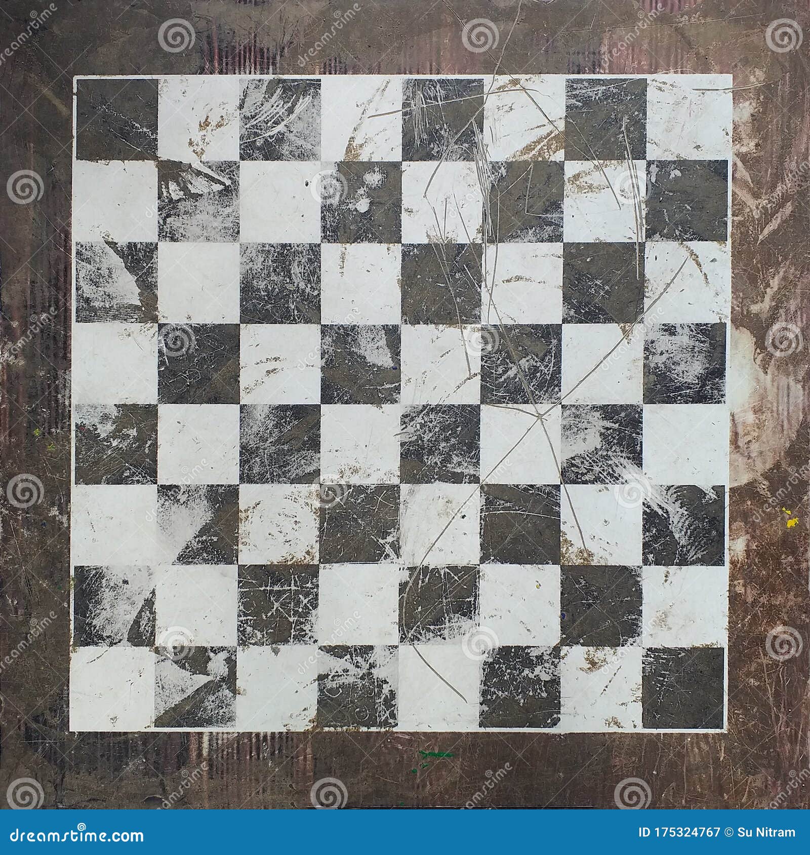 Front View of Chess Board Made in Stone. Old Image Stock Image - Image ...