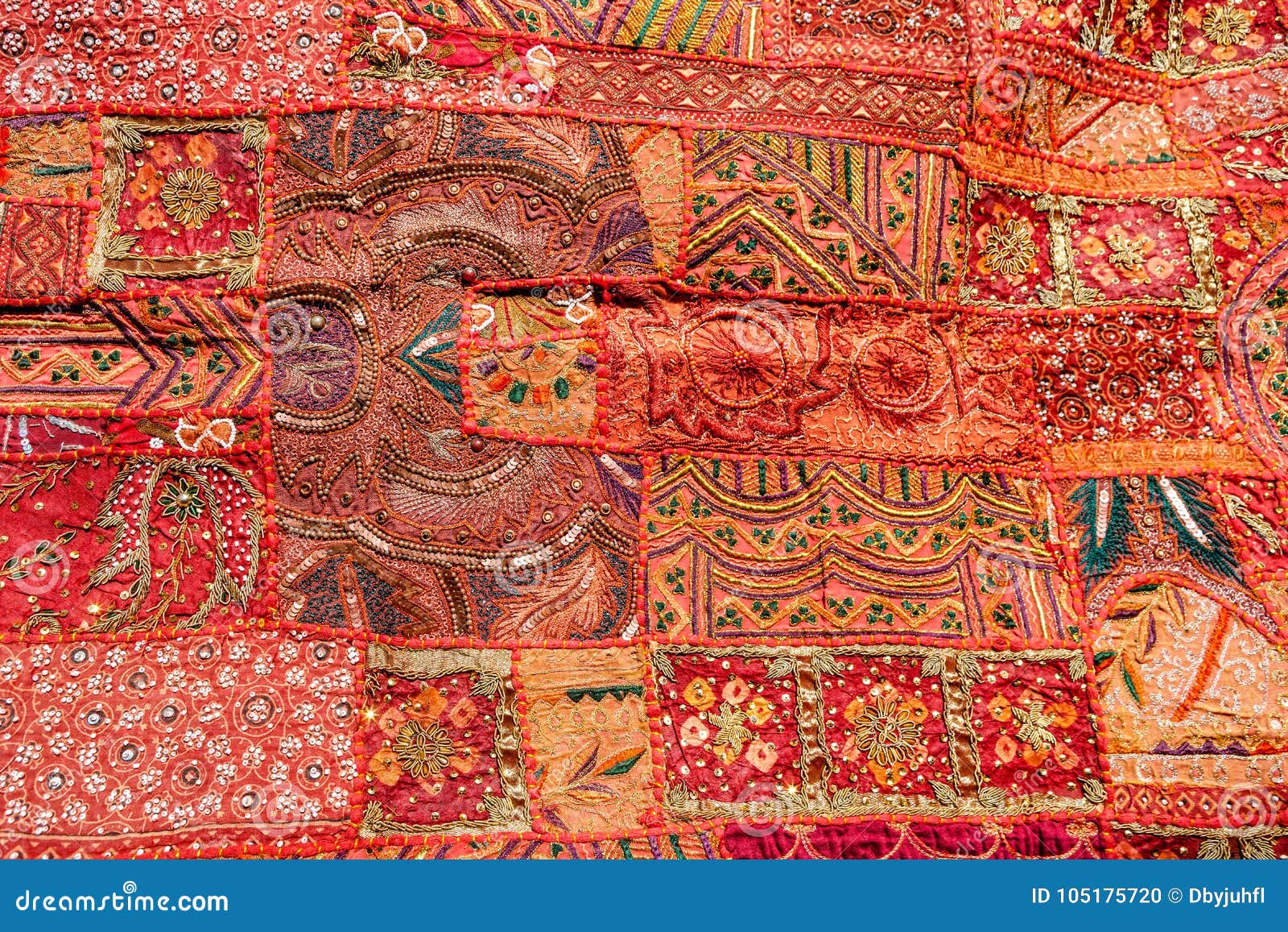 Old Indian Patchwork Carpet. Rajasthan, India Stock Photo - Image of ...