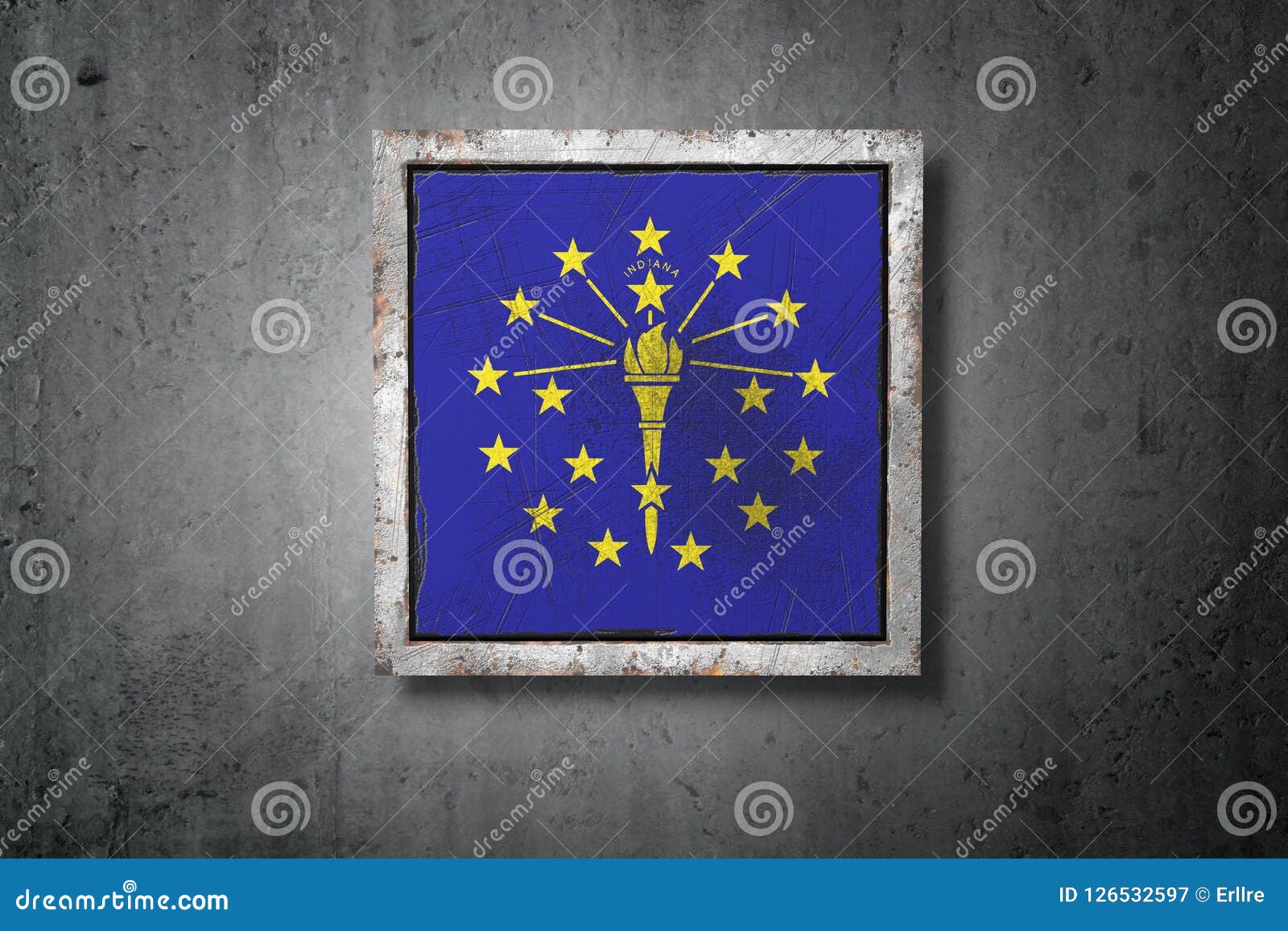 Old Indiana State flag stock illustration. Illustration of flag - 126532597