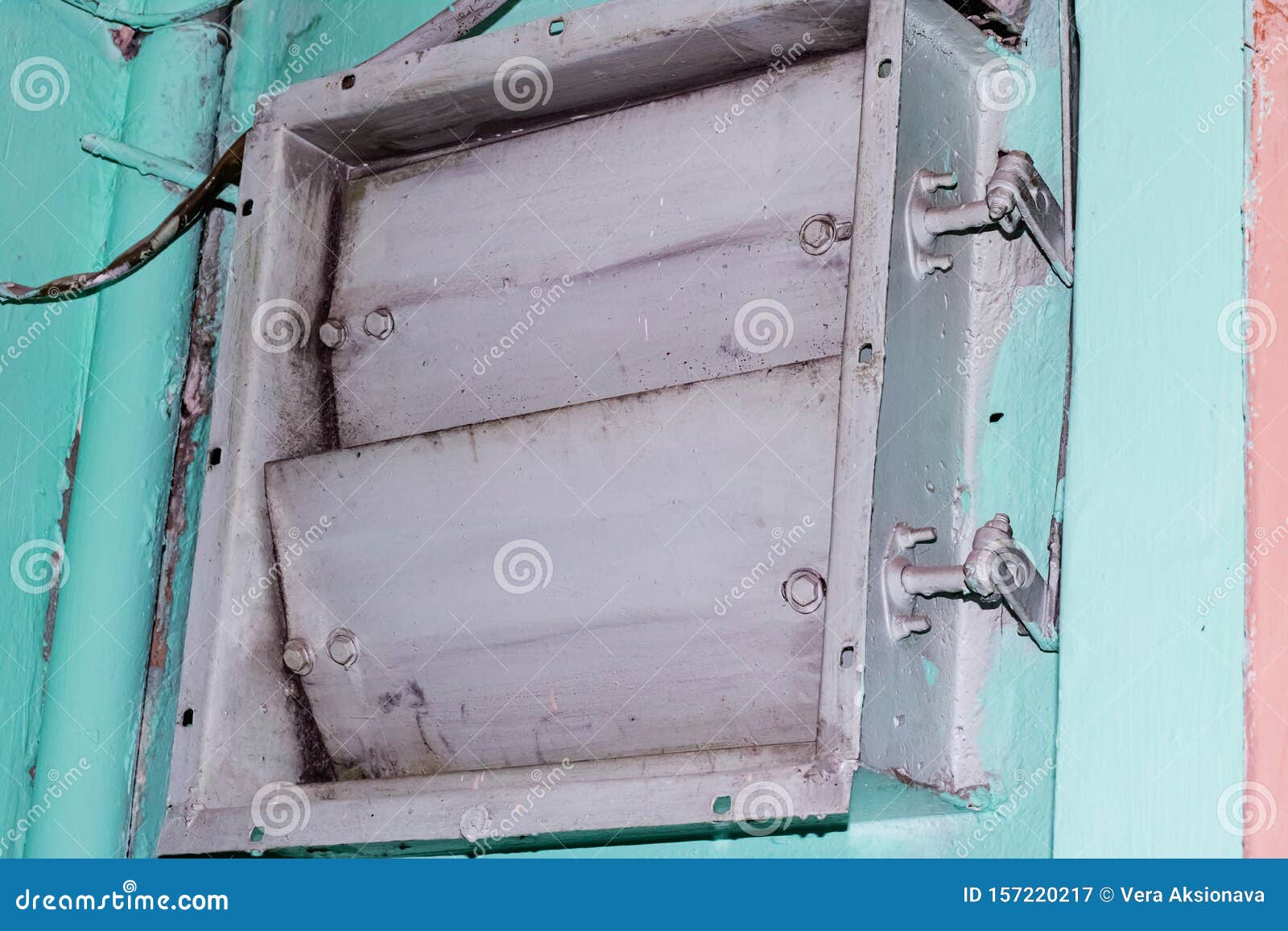 Old Indoor Ventilation System on the Wall Stock Image - Image of steel ...