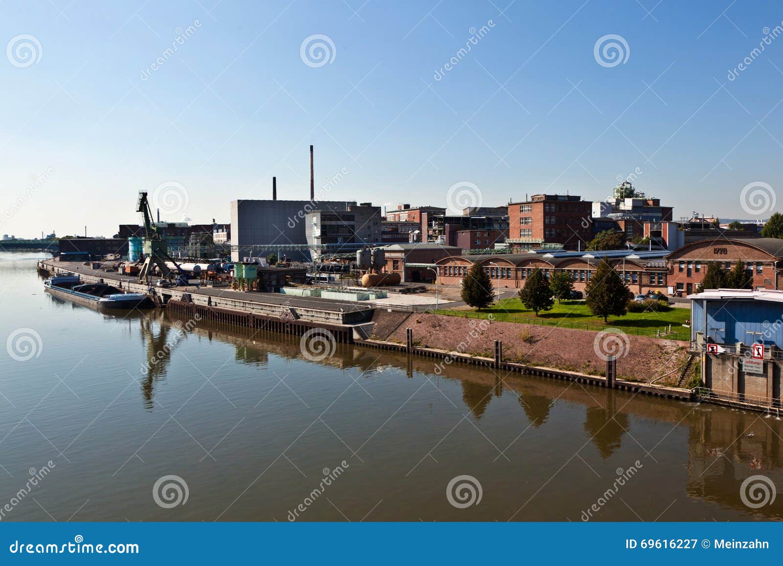 Old Industrial Building at a River Stock Image - Image of brown ...