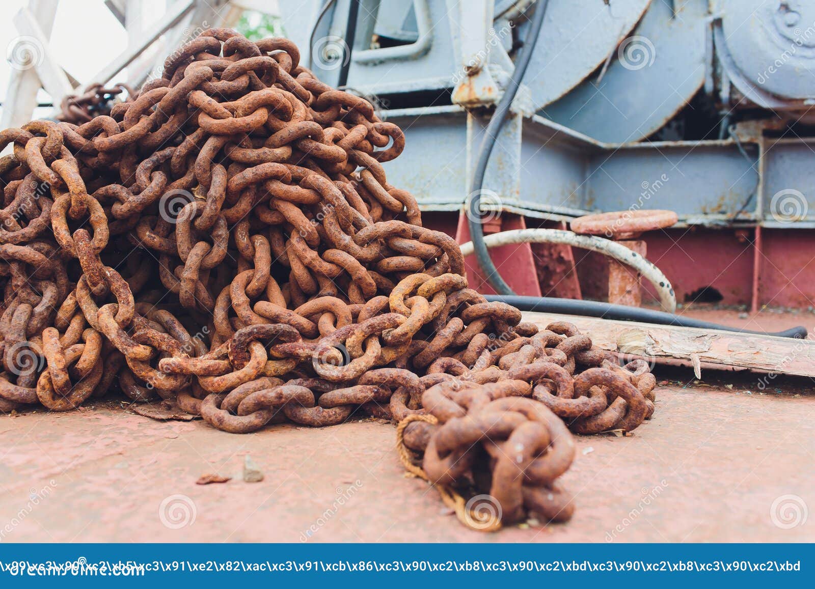 Old Industrial Chain Ropes, the Big Rusty Chains. Stock Image - Image ...