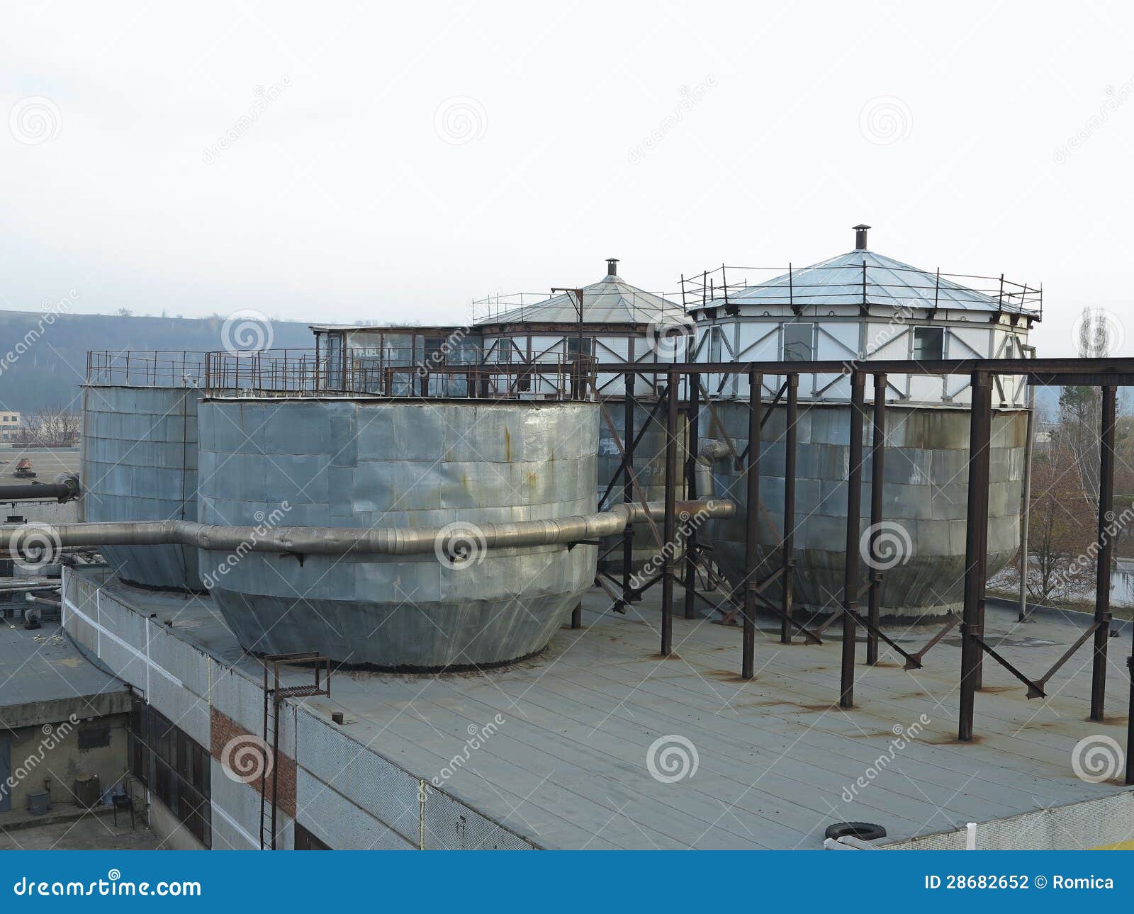 Old Industrial Chemical Storage Tanks Stock Photo - Image of nature ...