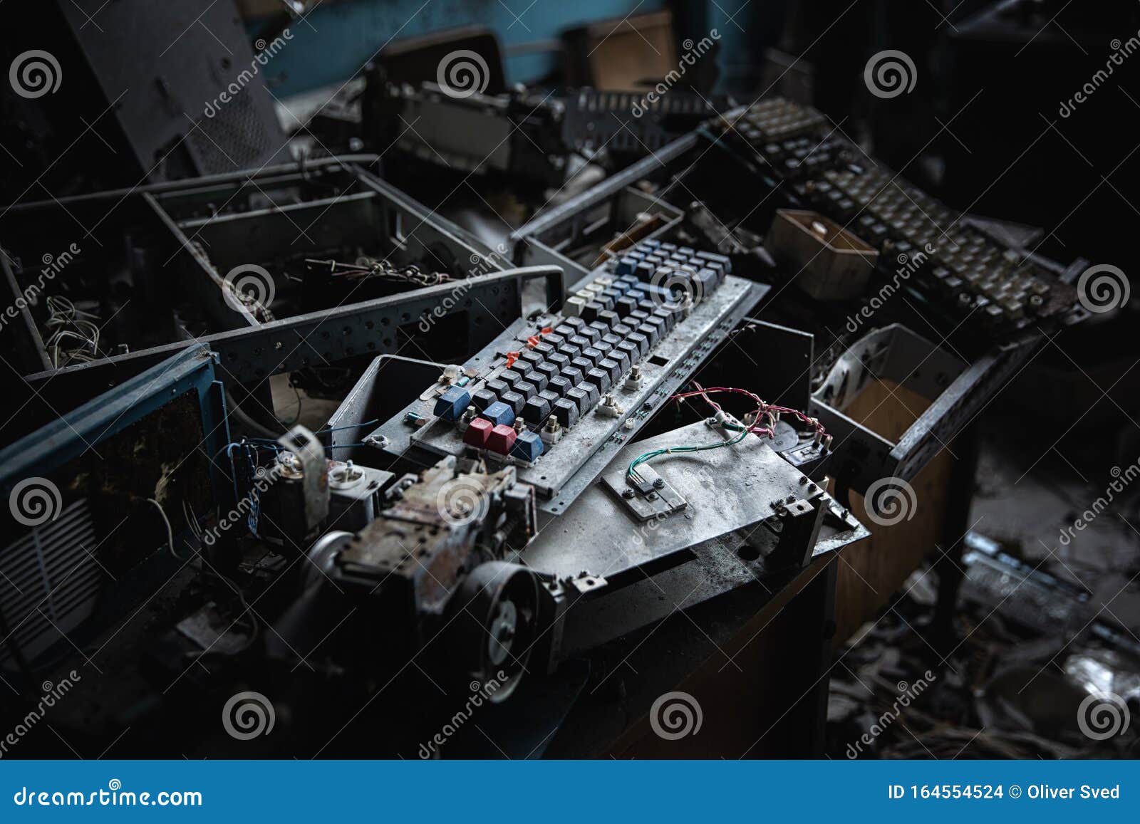 Old Industrial Computer Parts on the Table Stock Photo - Image of ...
