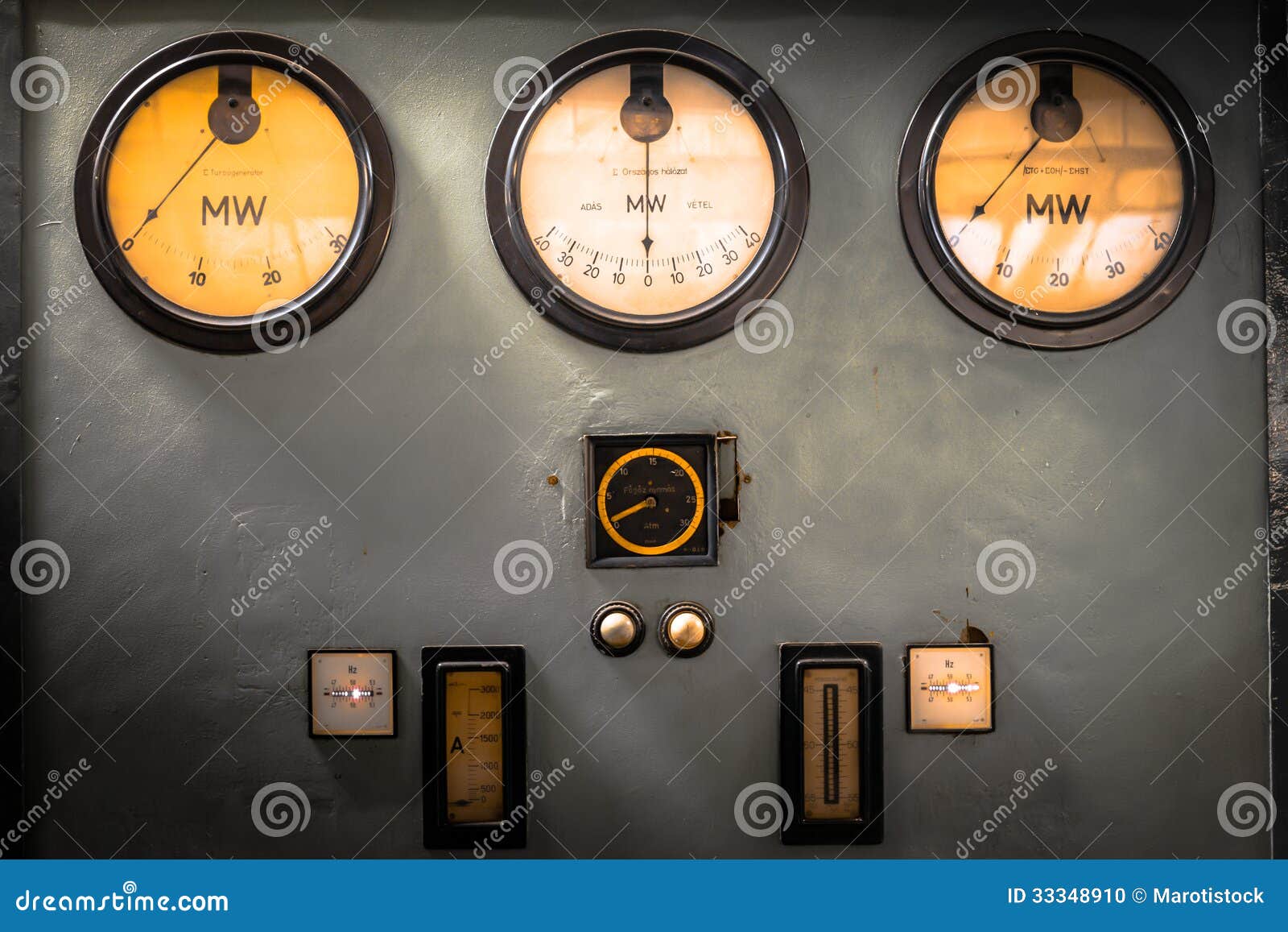 Old Industrial Electronics Gauge Instruments in a Firm Stock Photo ...