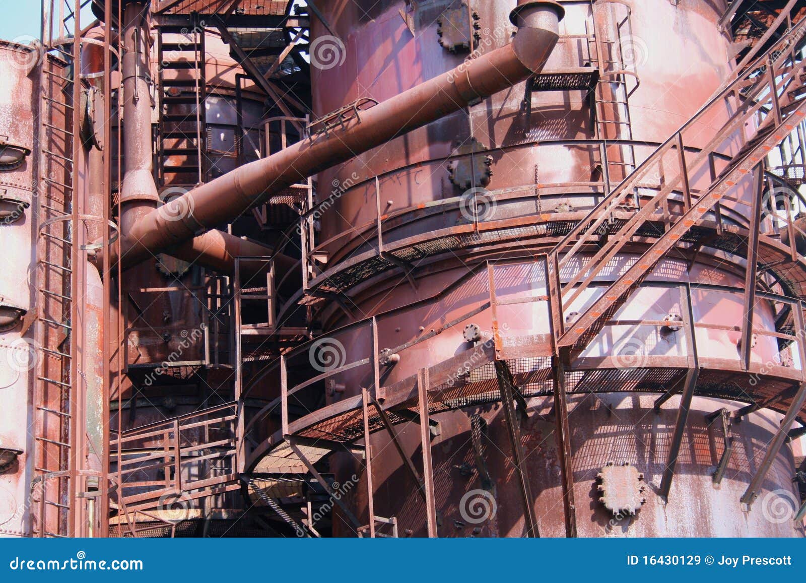 Old Industrial Gasworks stock image. Image of ladder - 16430129