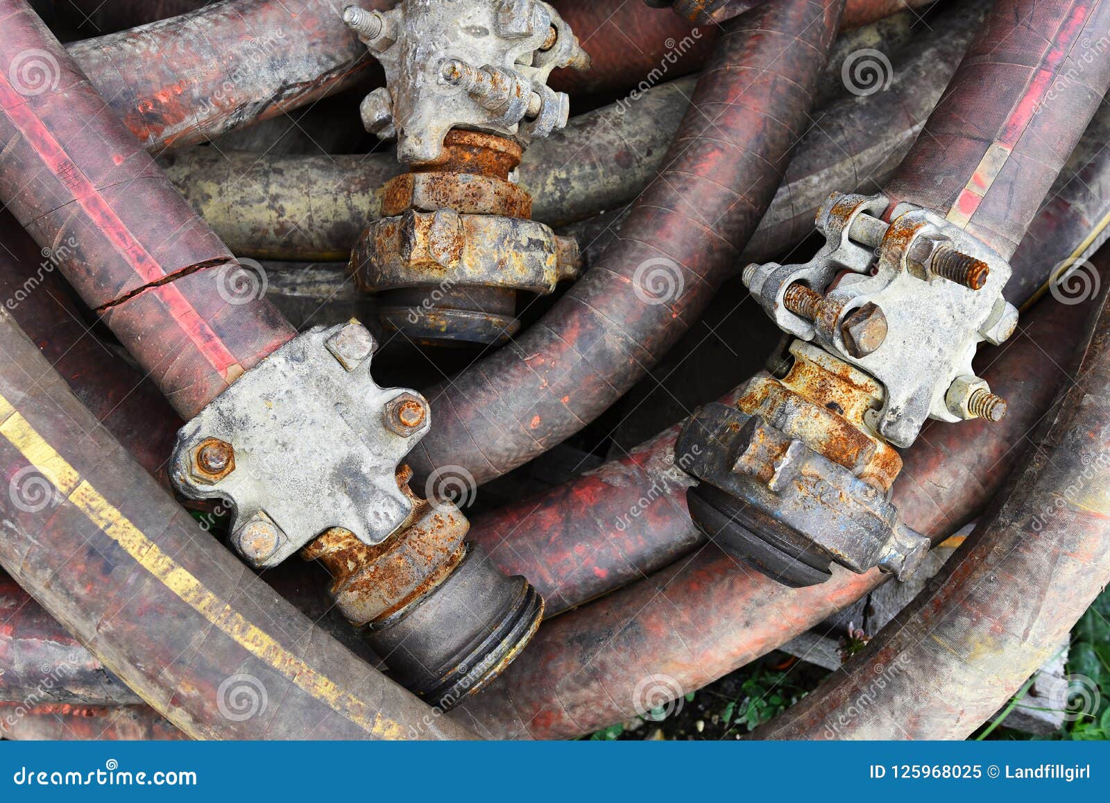 Old Industrial Hoses Close Up Stock Image - Image of background, clamps ...