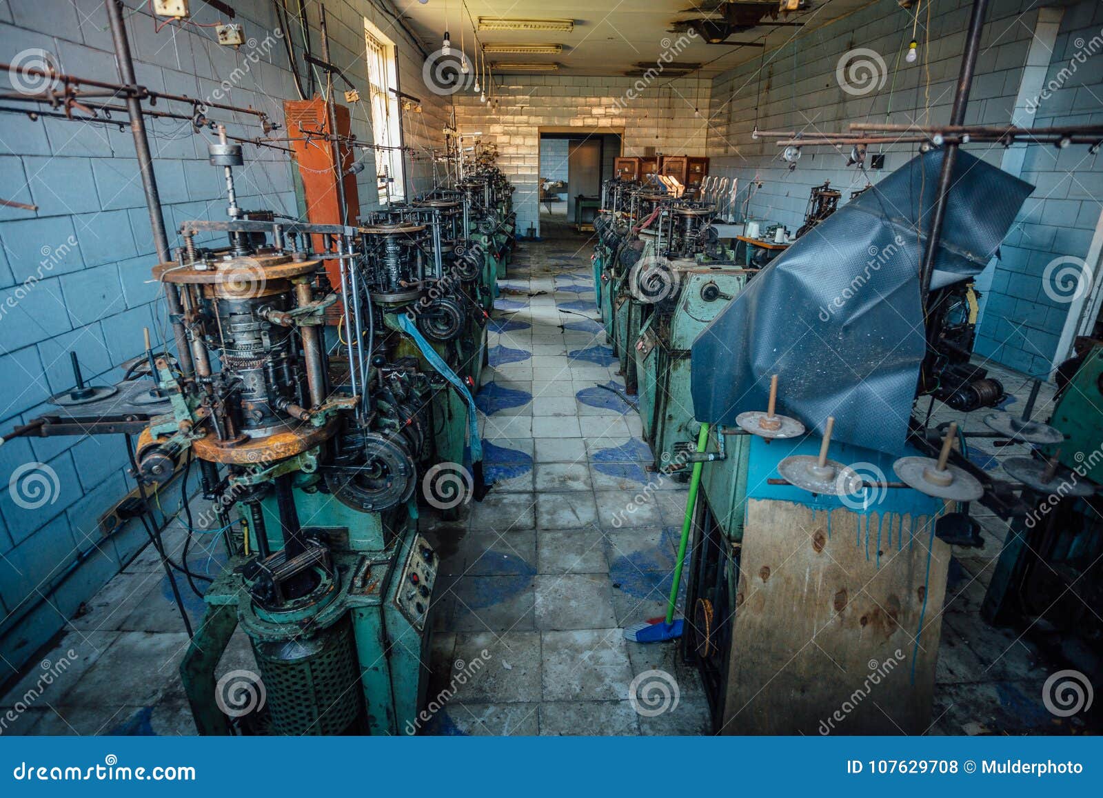 Old Industrial Machine Tools in Abandoned Workshop. Rusty Metal ...