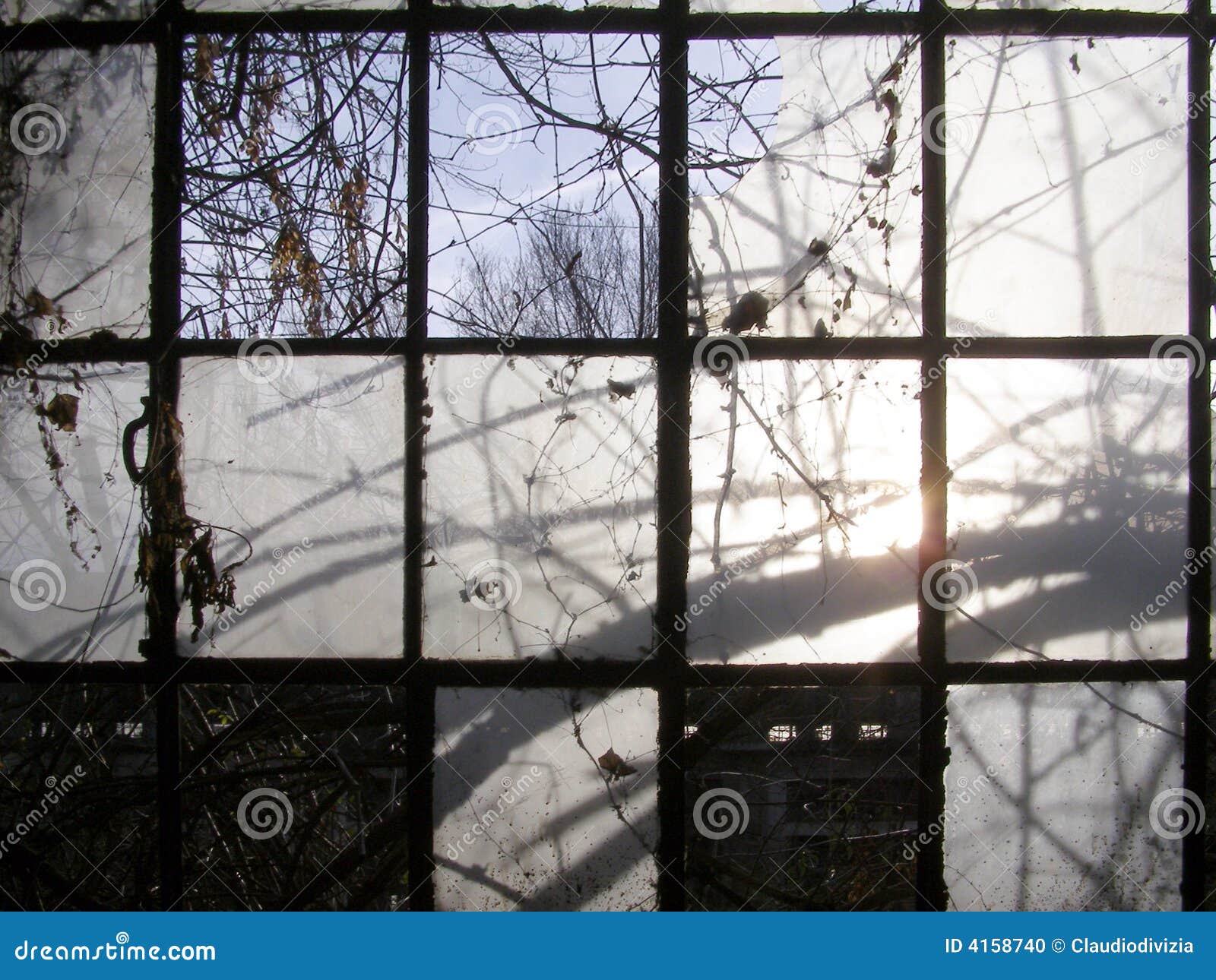 Old industrial windows stock photo. Image of modern, factory - 4158740