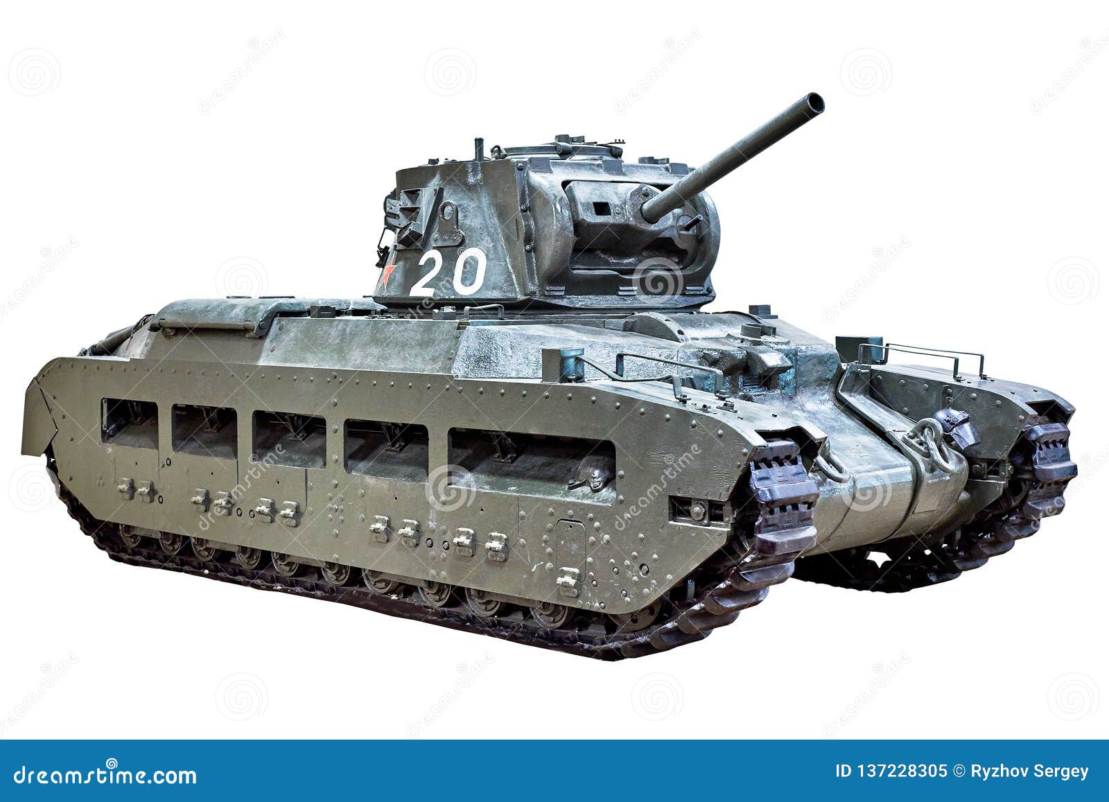 Old infantry tank isolated editorial image. Image of military - 137228305