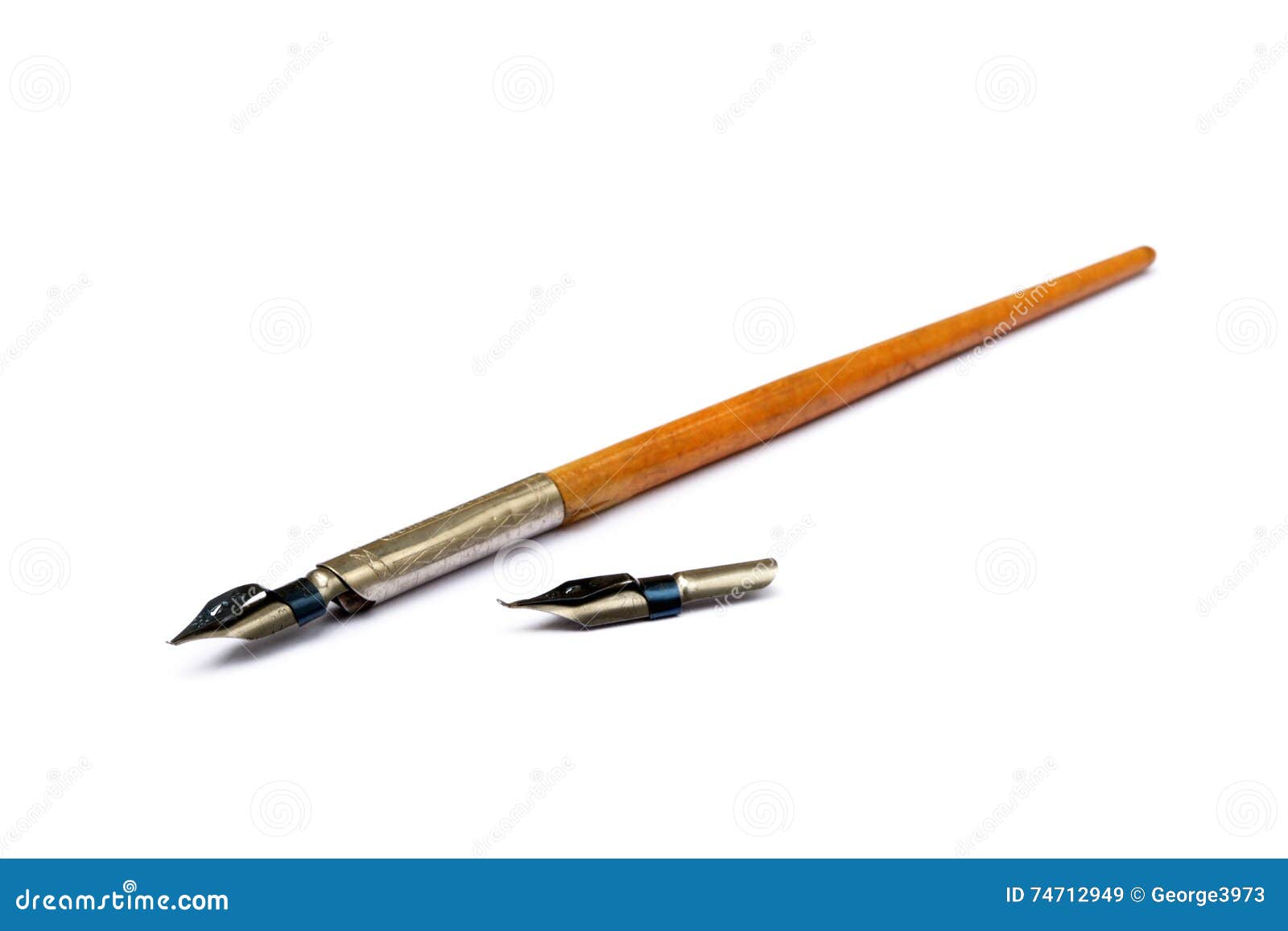 Old ink pen stock image. Image of education, metal, abstract - 74712949