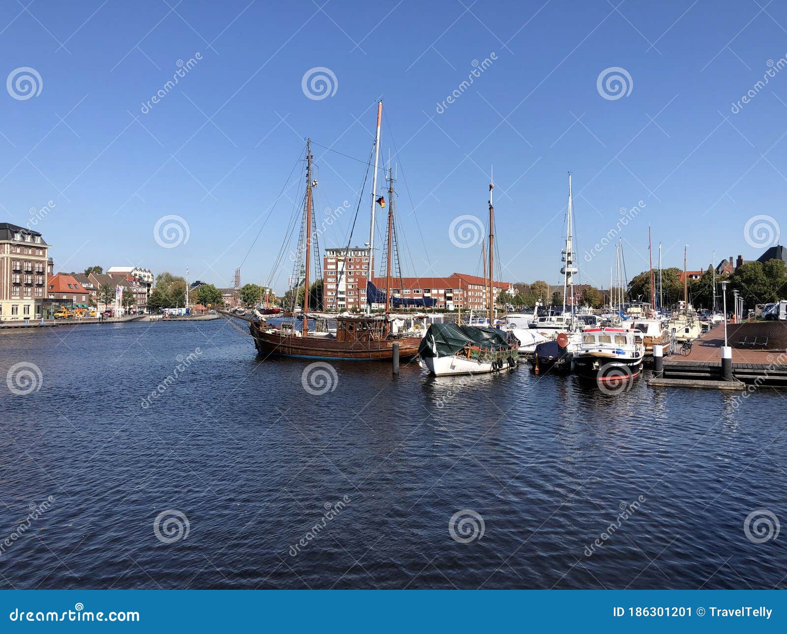The Old Inland Port in Emden Stock Image - Image of cruise, land: 186301201