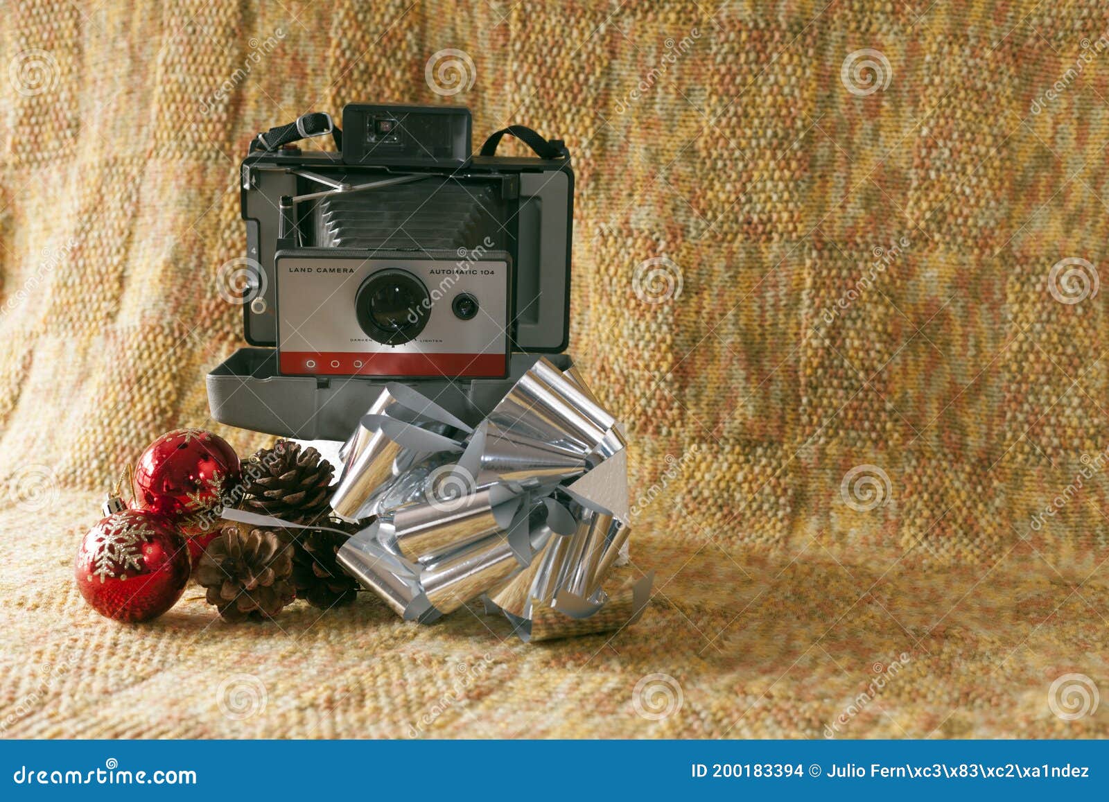 Old Instant Camera with Christmas Decorations Stock Photo - Image of ...