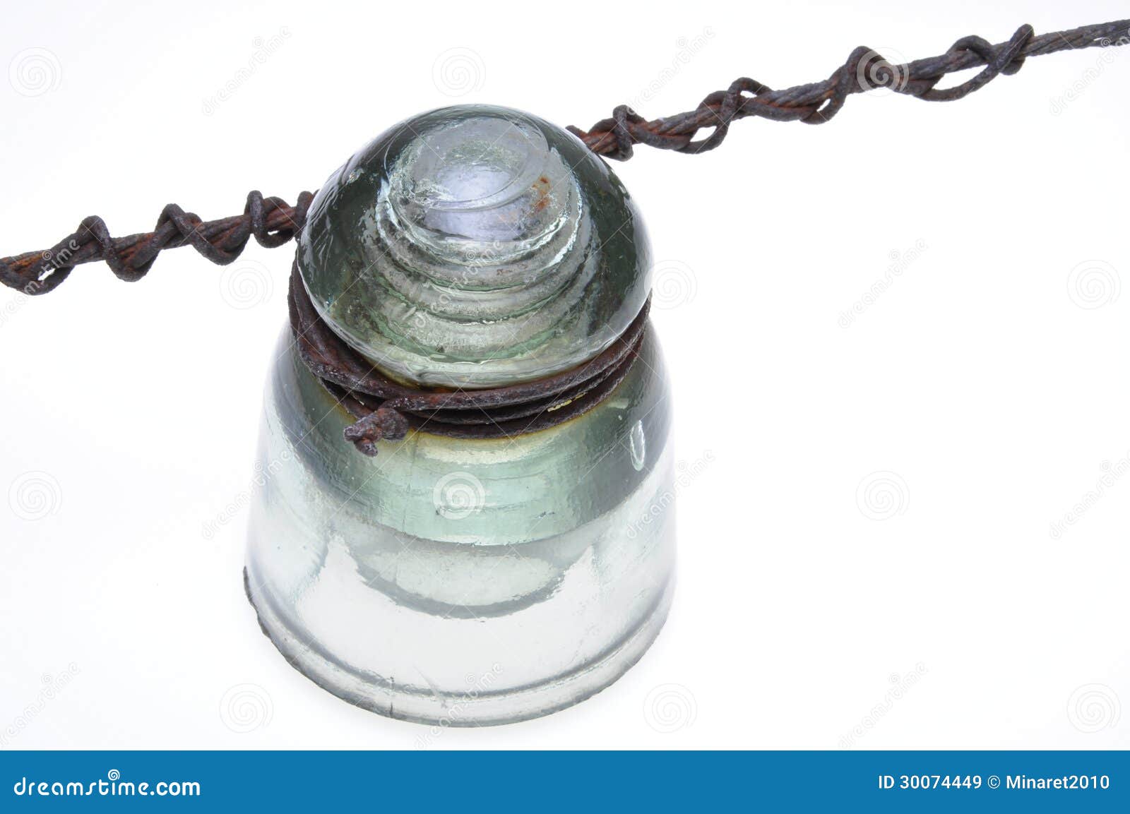 Old Insulator for Telecommunication Lines with a Rusty Wire Stock Image ...