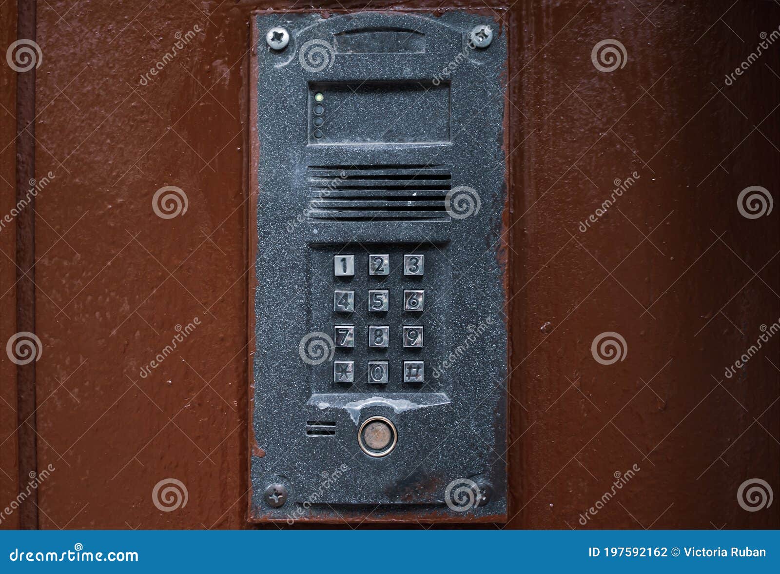 Old intercom close-up stock photo. Image of buttons - 197592162