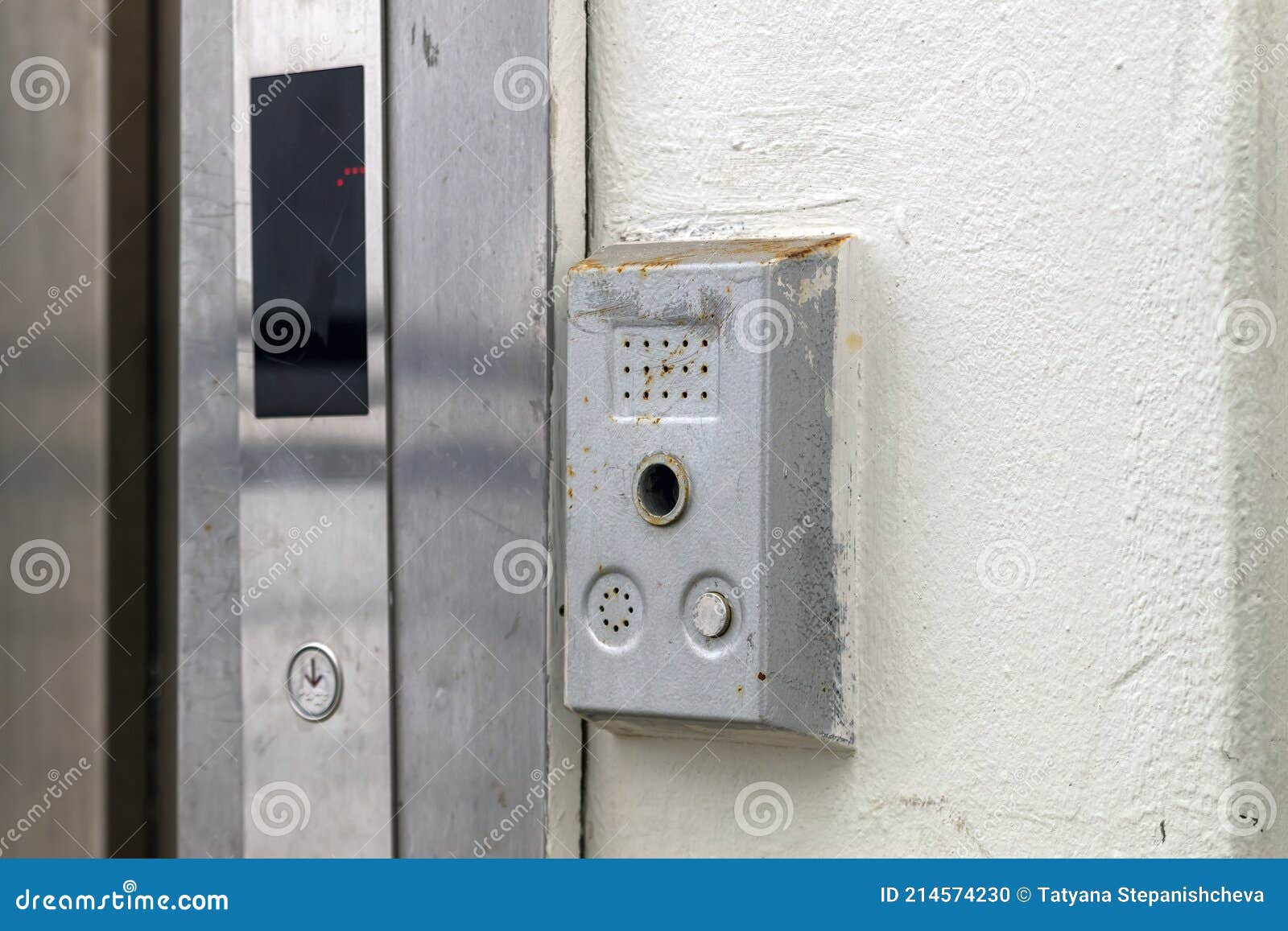 Old Weathered Intercom Button Panel Stock Photography | CartoonDealer ...