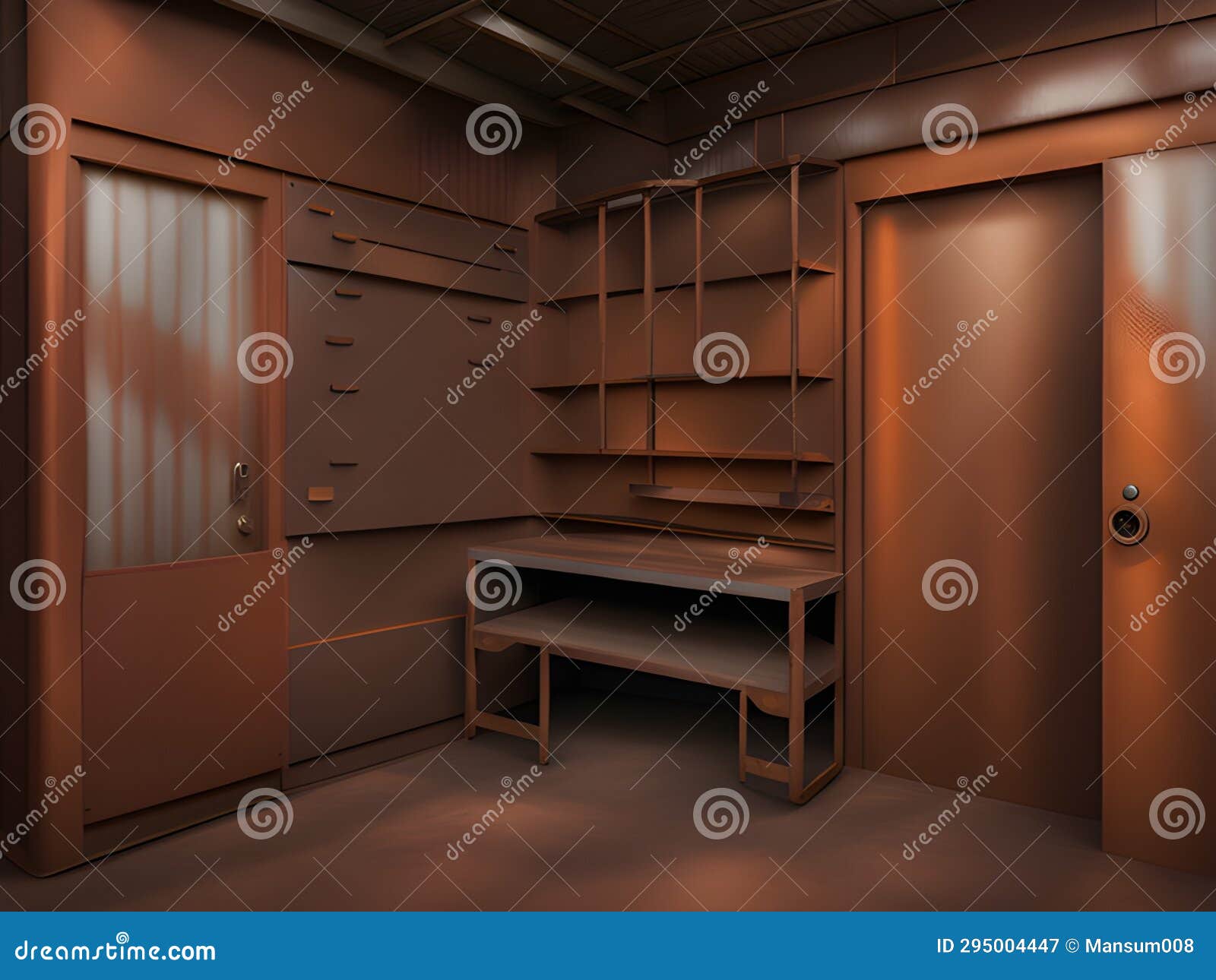 Old Interior Design of a Rusty Room Stock Illustration - Illustration ...
